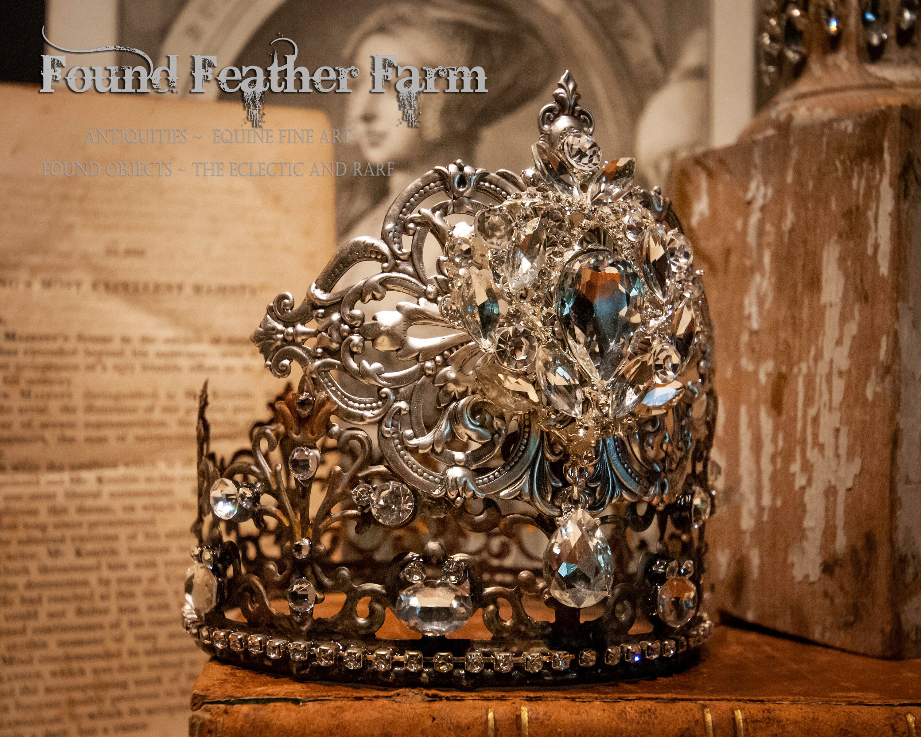 A Stunning Handmade Silver Lace Metal Crown with A Detailed Vintage ...