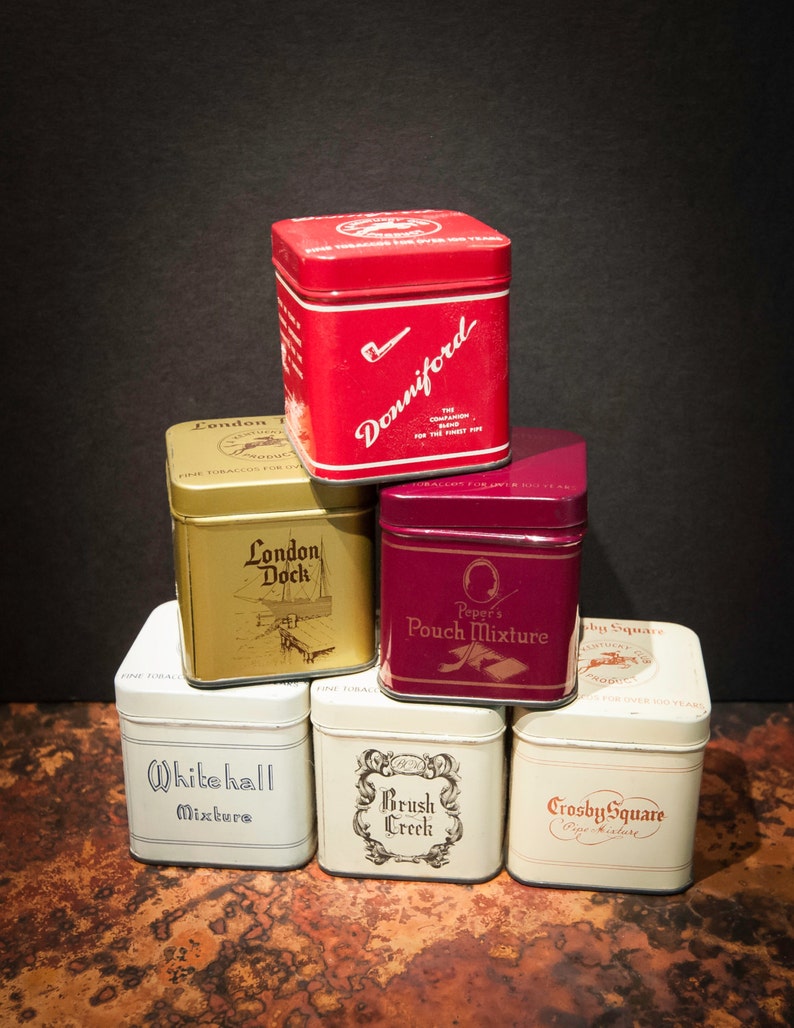 Set of Six Antique Tobacco Tins | Etsy