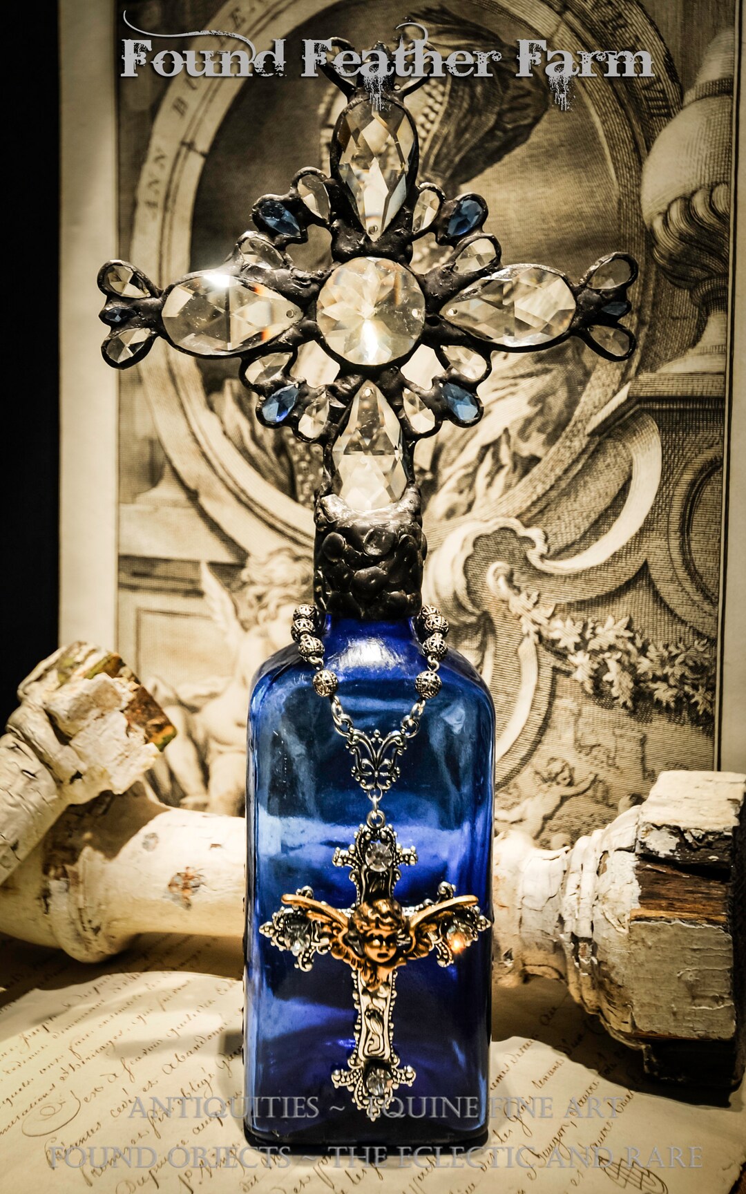 Ancient Archaeological Finds Series Handmade Rare Glass Cross Bottle ...