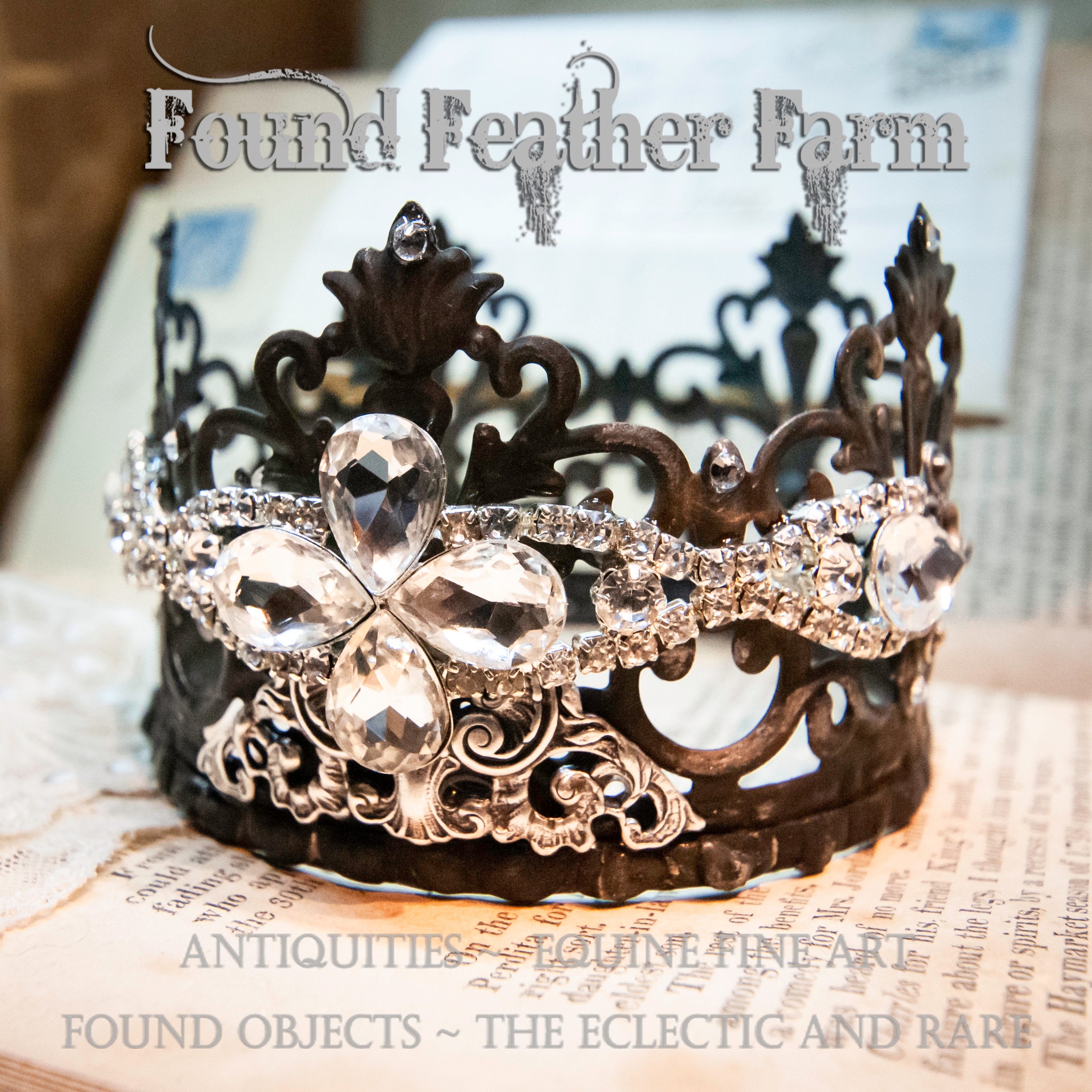 Dazzling Handmade Metal Lace Crown with Sparkling Rhinestones and ...
