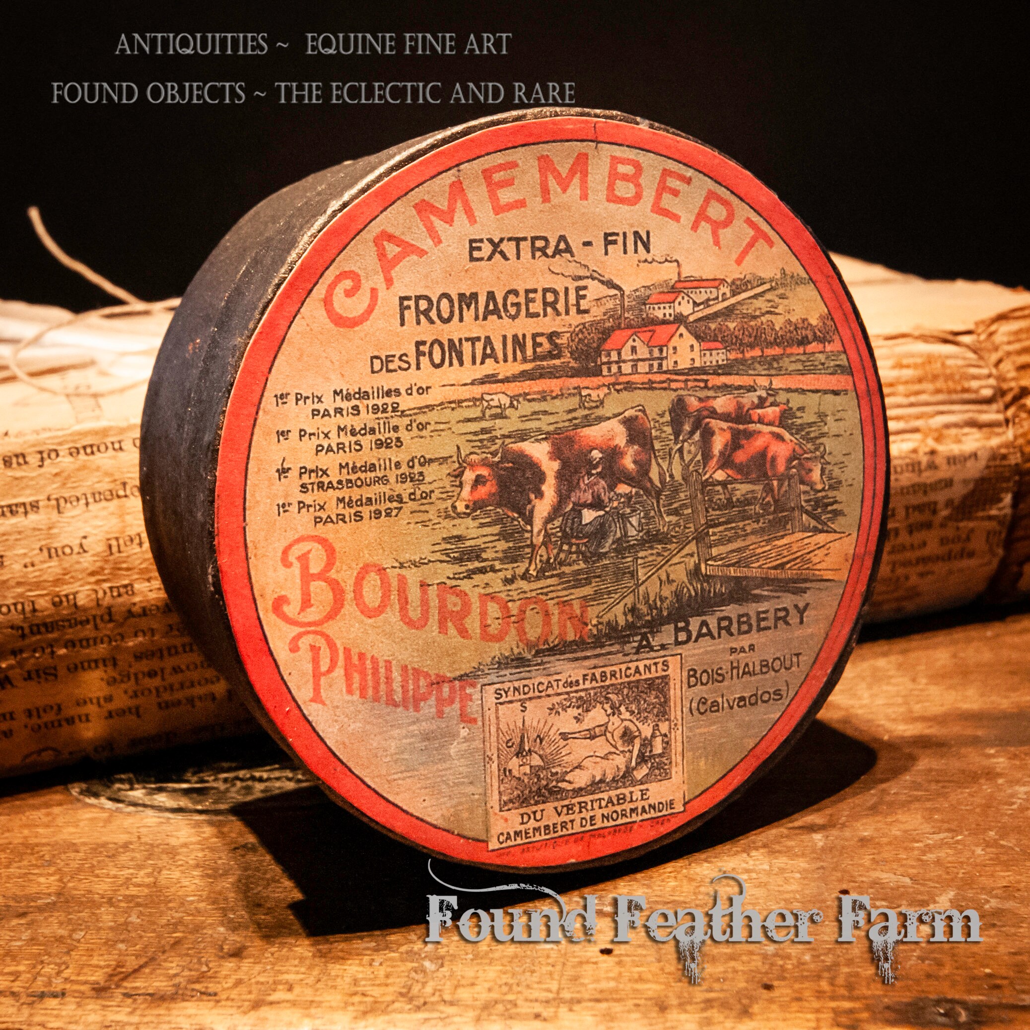 A Handmade Small Black Paper Mache Box With a Reproduction French ...