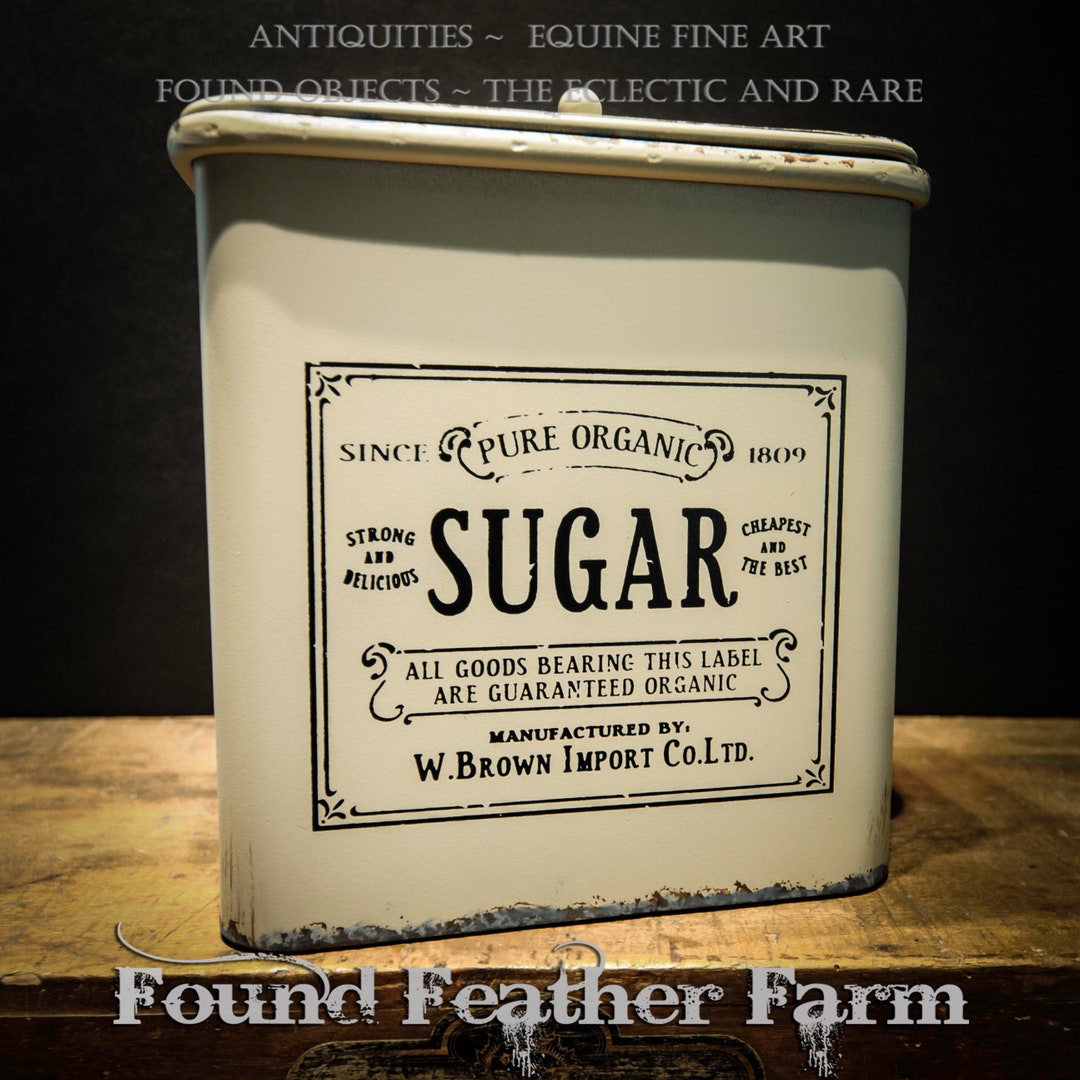 Vintage Inspired Tin Sugar Storage Box - Etsy