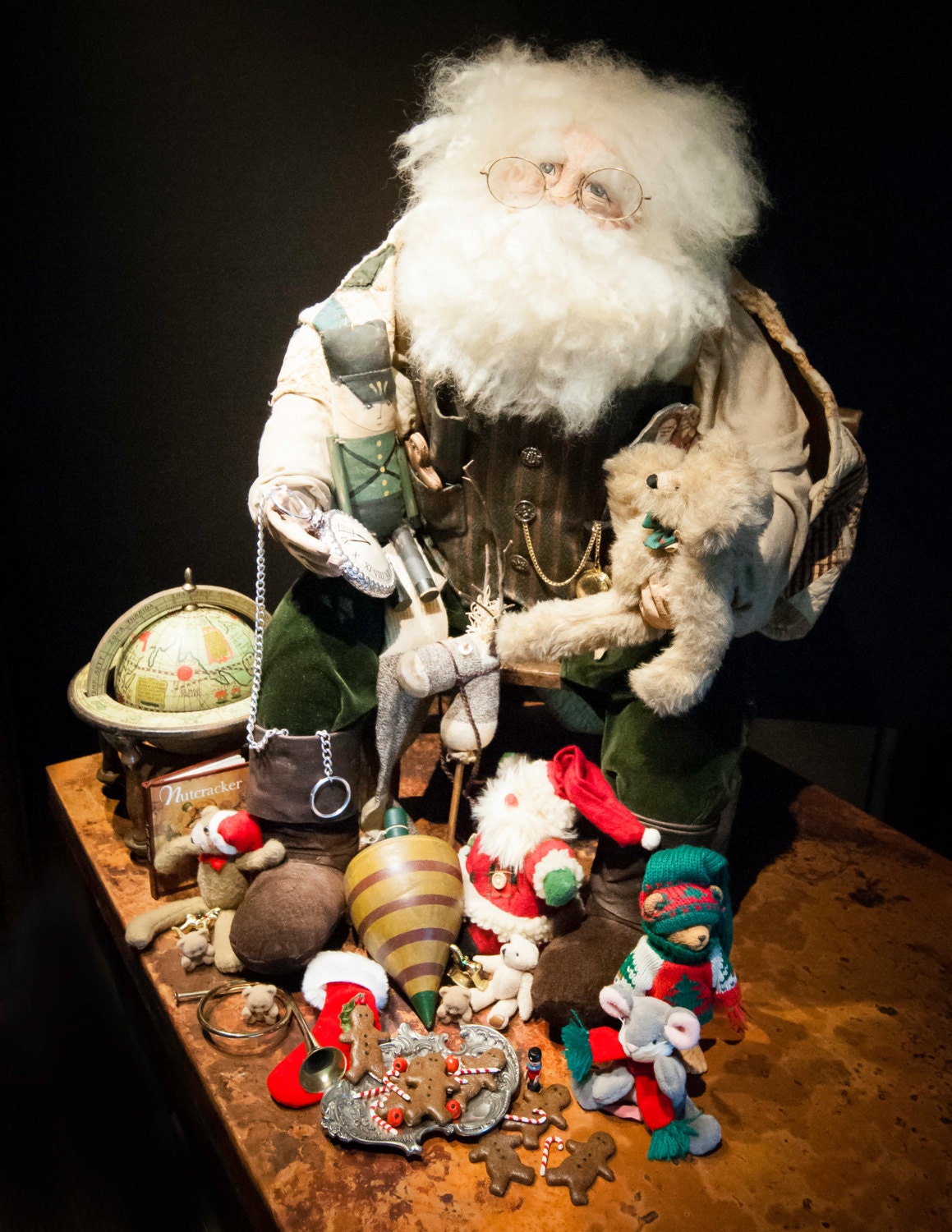 One of a Kind Handmade Vintage Santa with His Entire Gathering of ...