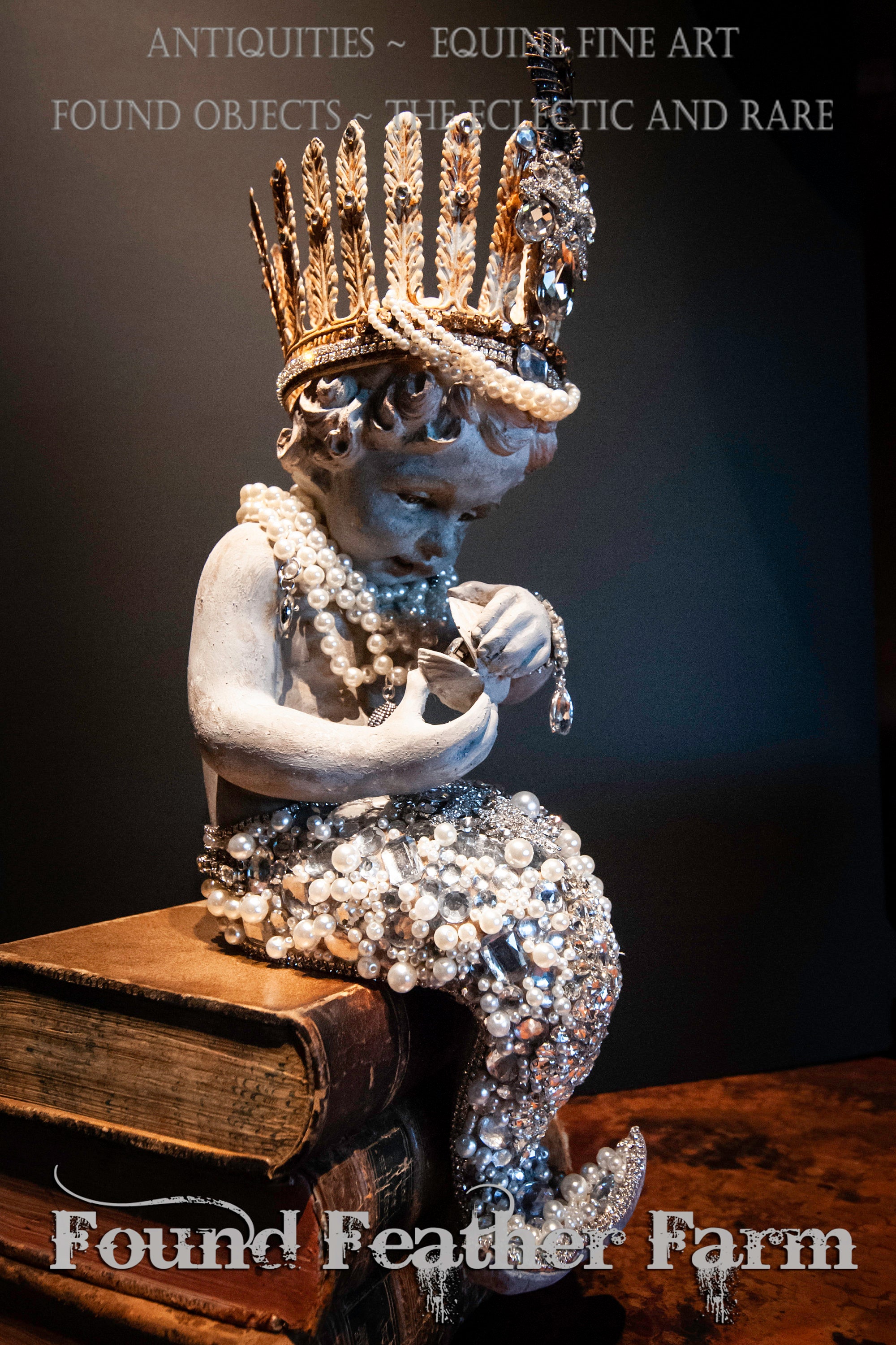 Spectacular One of a Kind Handmade Crowned Jeweled Mermaid Heavily ...
