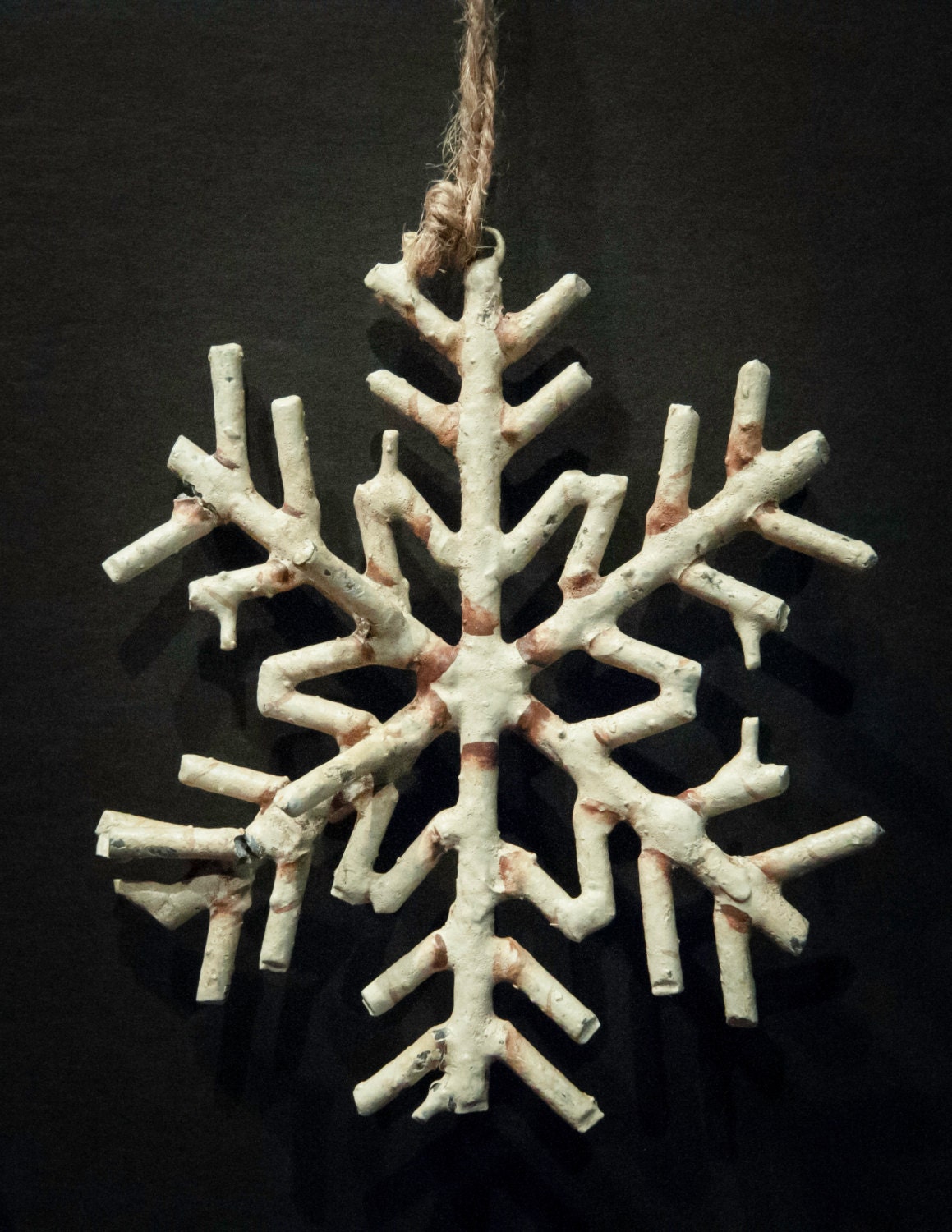 Metal Birch Twig Snowflake Ornament