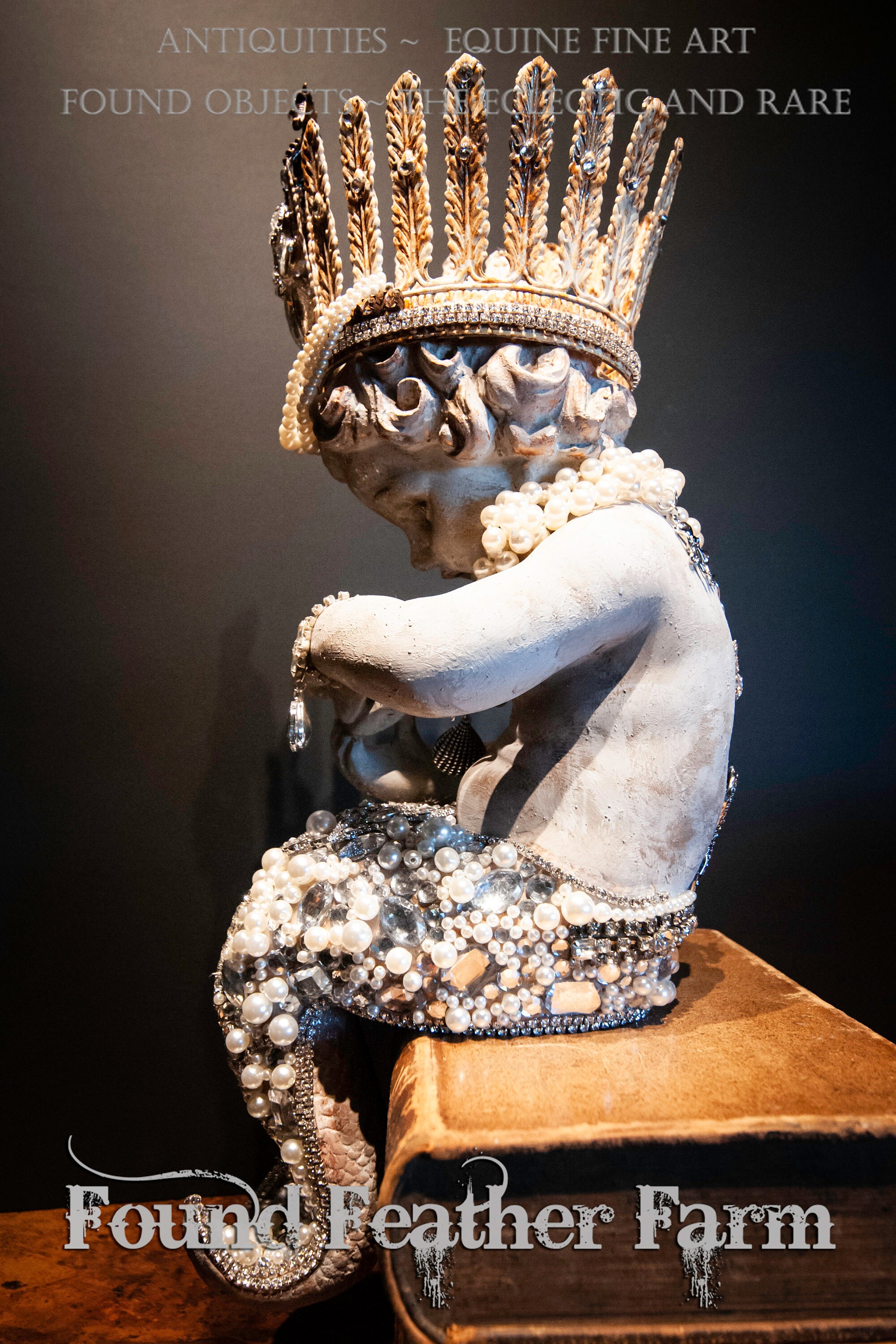Spectacular One of a Kind Handmade Crowned Jeweled Mermaid Heavily ...