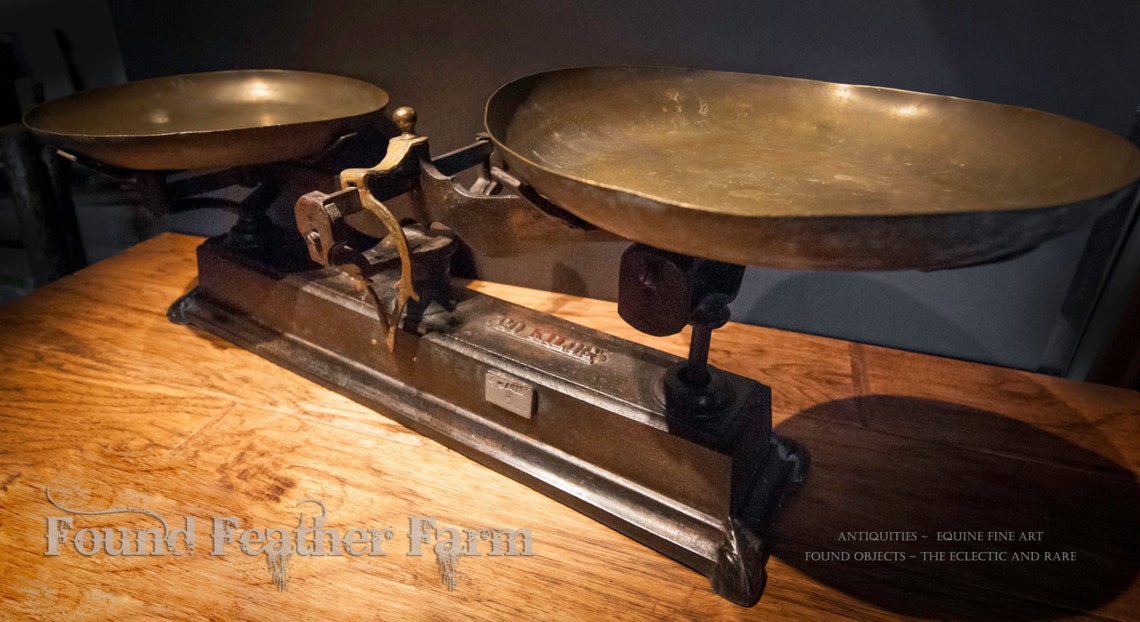 Antique French Heavy 20 Kilog Cast Iron and Brass Scale - Etsy