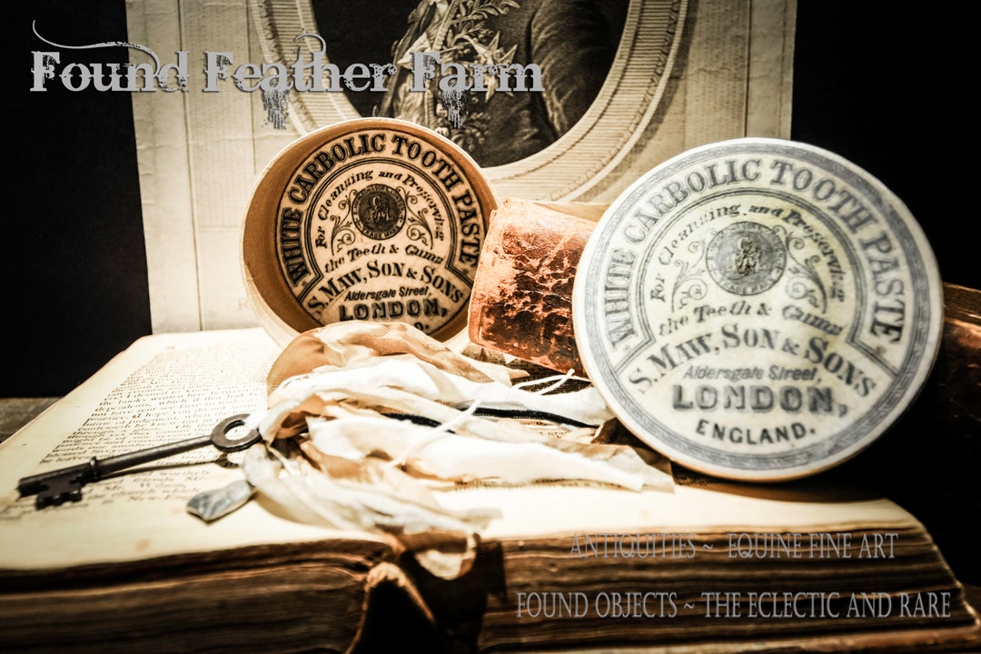 Large Painted Paper Mache Box With Reproduction White Carbolic Tooth ...