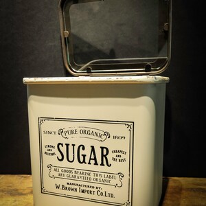 Vintage Inspired Tin Sugar Storage Box - Etsy