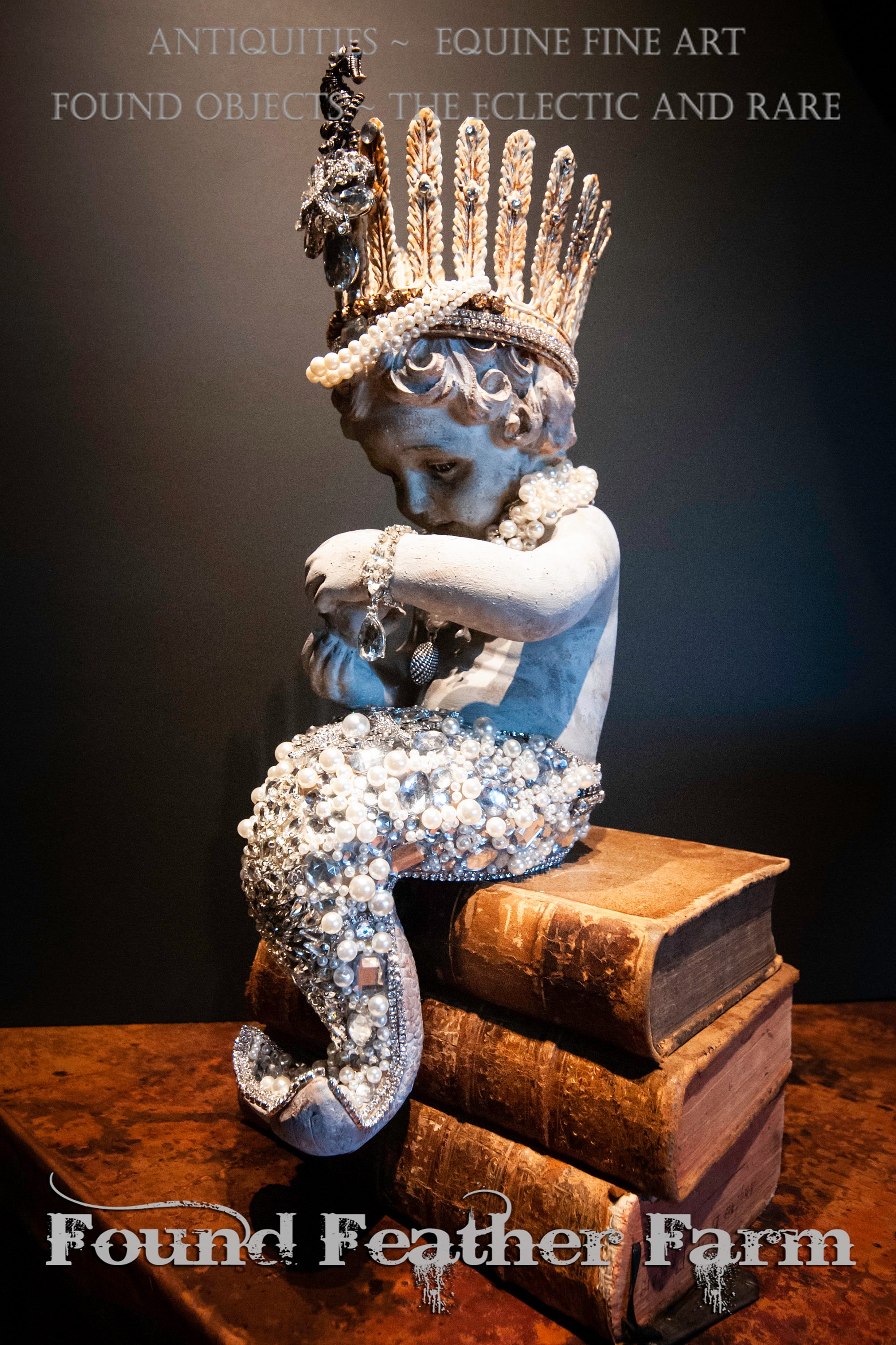 Spectacular One of a Kind Handmade Crowned Jeweled Mermaid Heavily ...