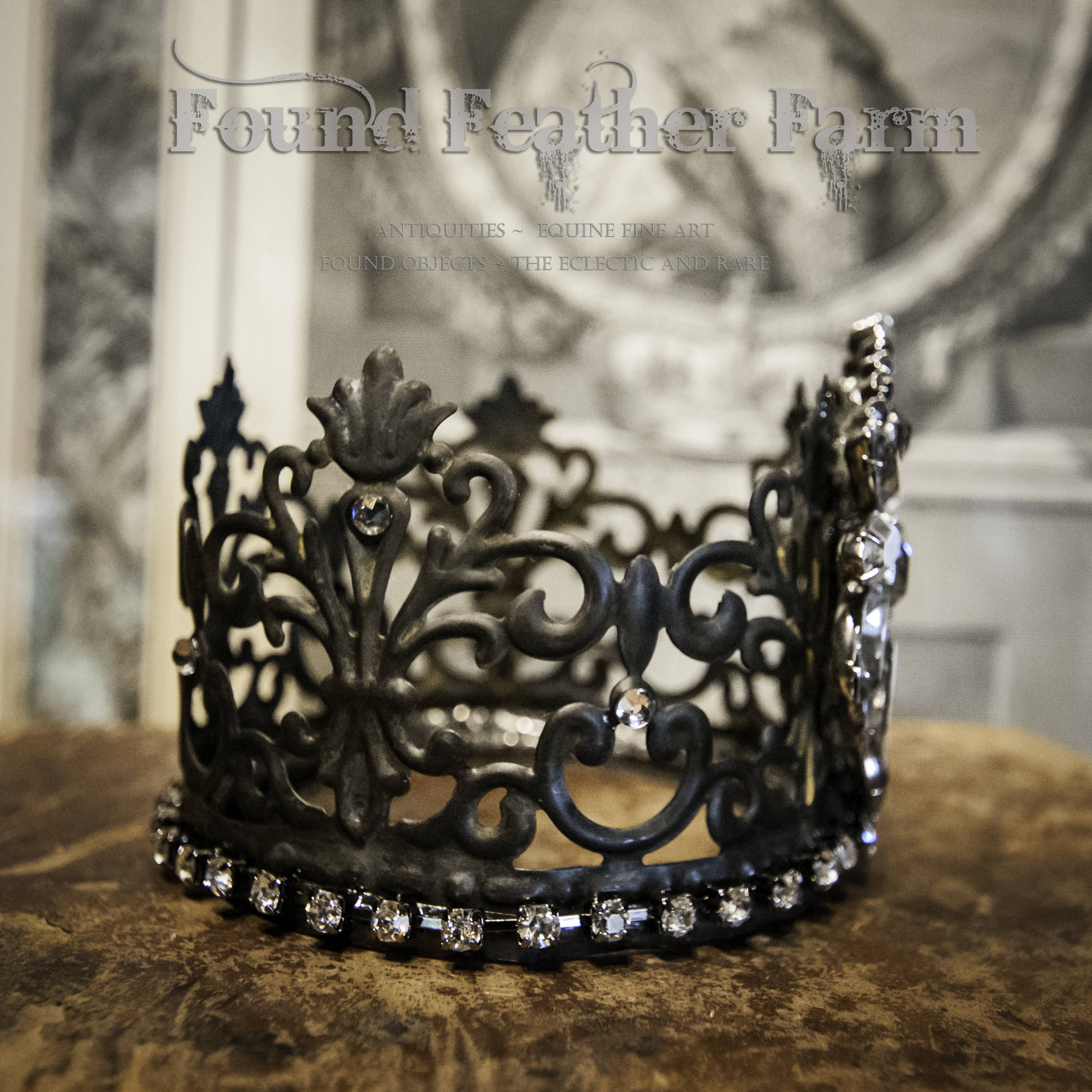Stunning Medium Handmade Embellished Tin Crown with Vintage Rhinestone ...
