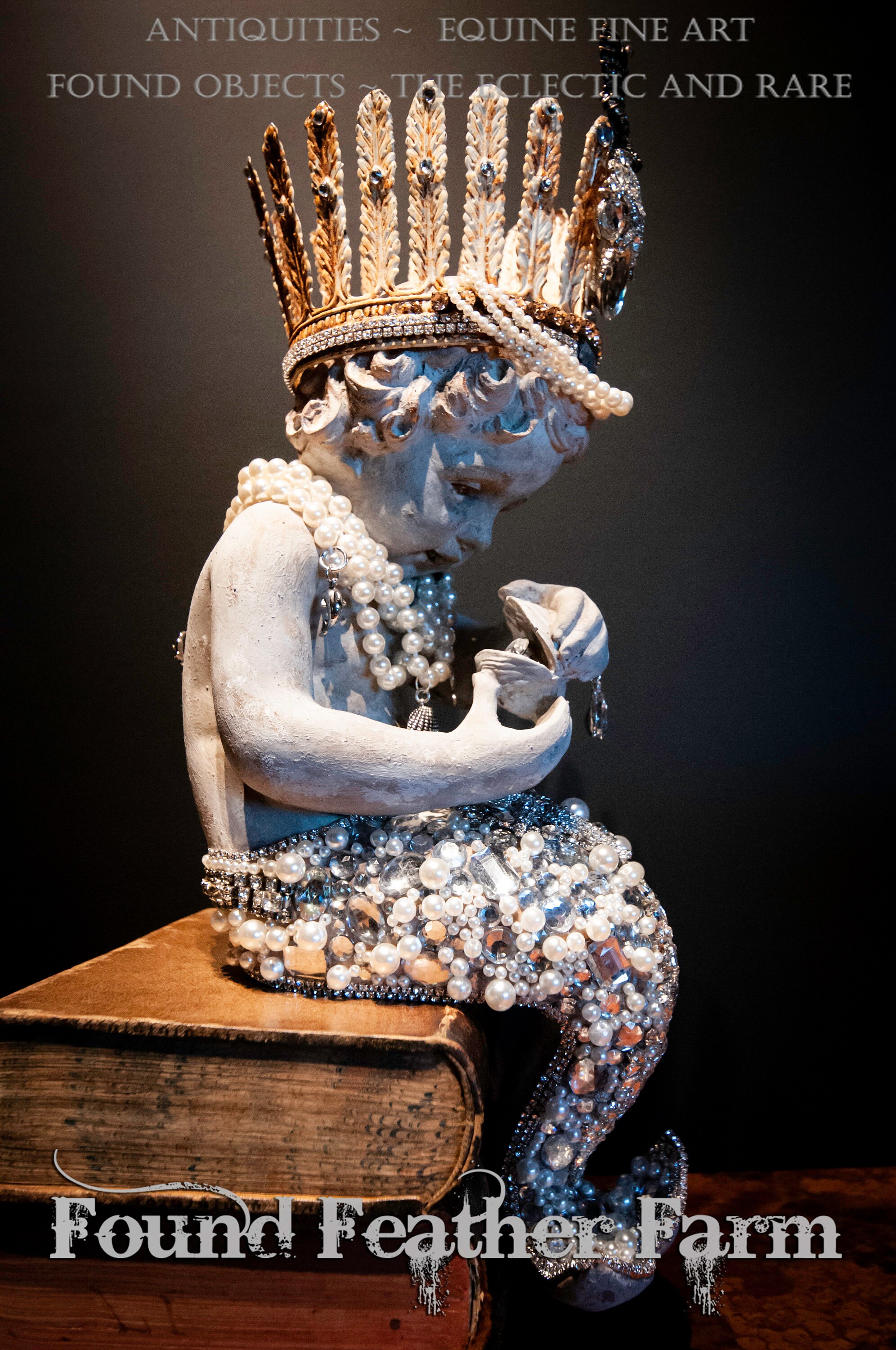 Spectacular One of a Kind Handmade Crowned Jeweled Mermaid Heavily ...