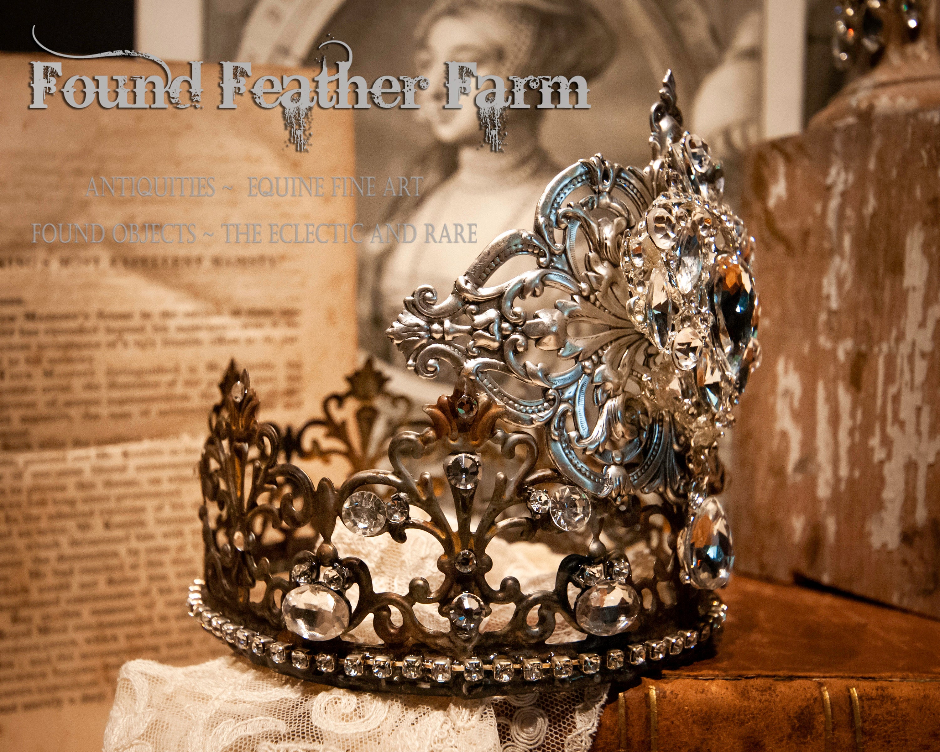 A Stunning Handmade Silver Lace Metal Crown with A Detailed Vintage ...