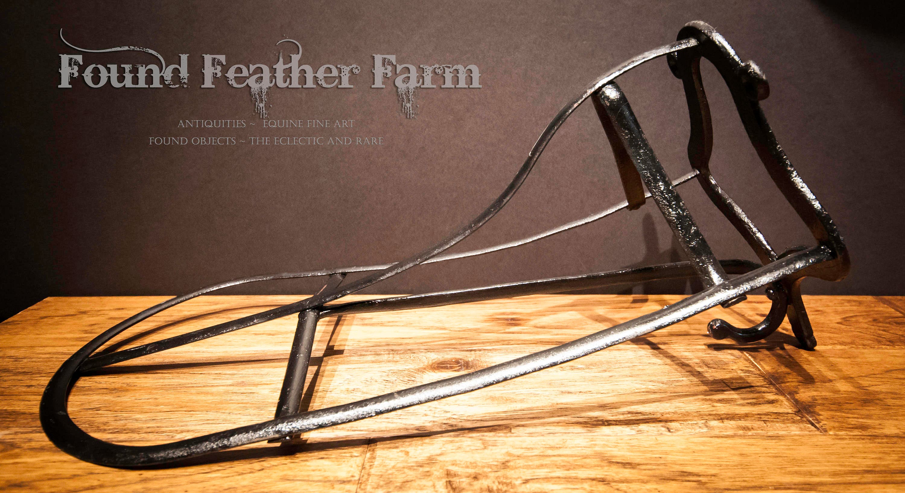 Antique Iron Equine Saddle Rack with Hook