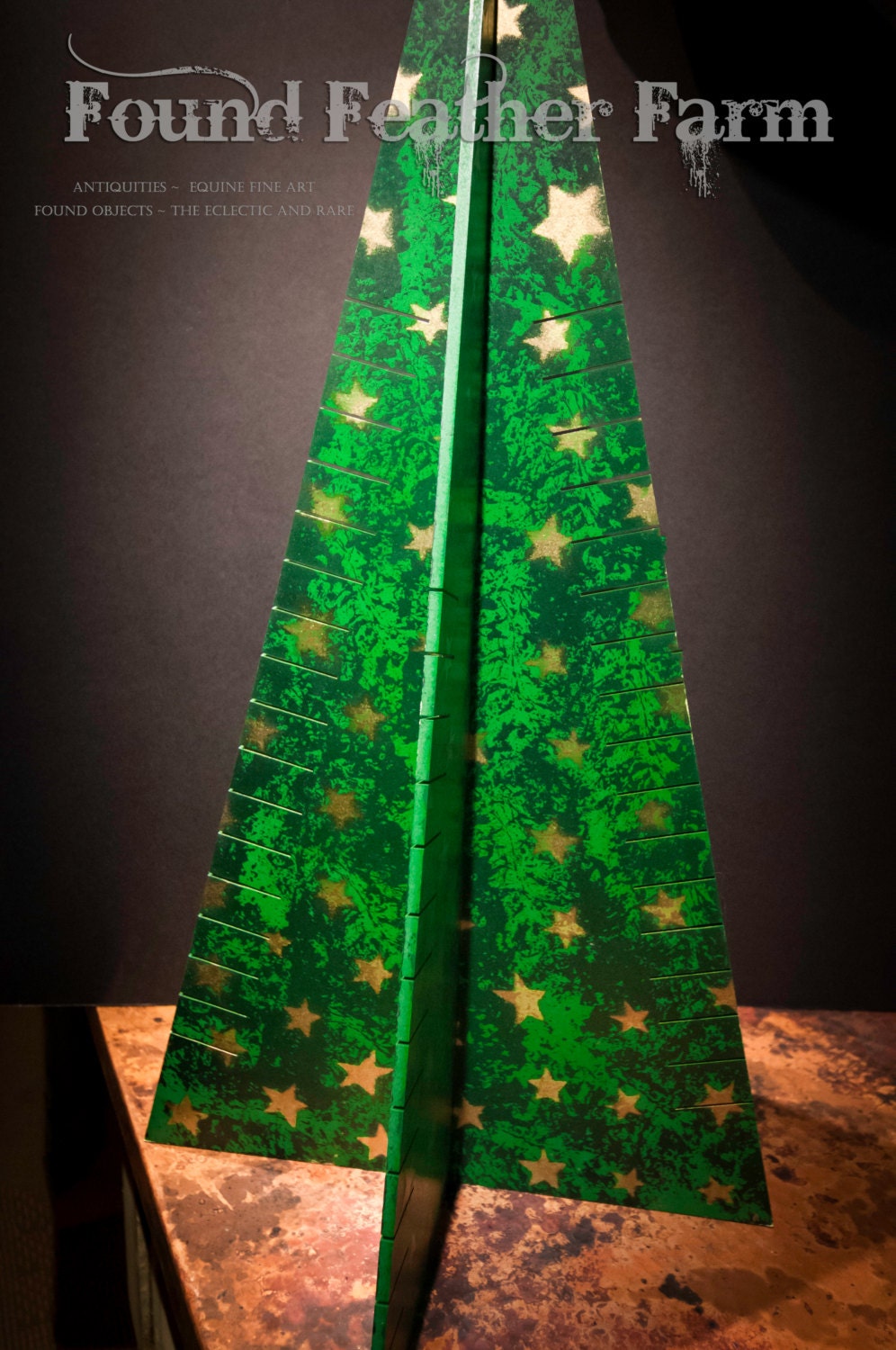 Clever Handpainted Wooden Christmas Tree Holiday Card Holder