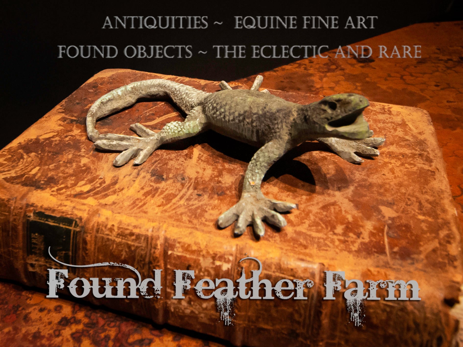 Handmade Solid Bronze Lizard with an Oxidized Green Patina