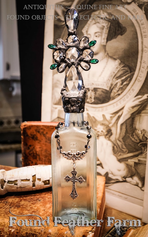 Glass Cross Bottles - FoundFeatherFarm