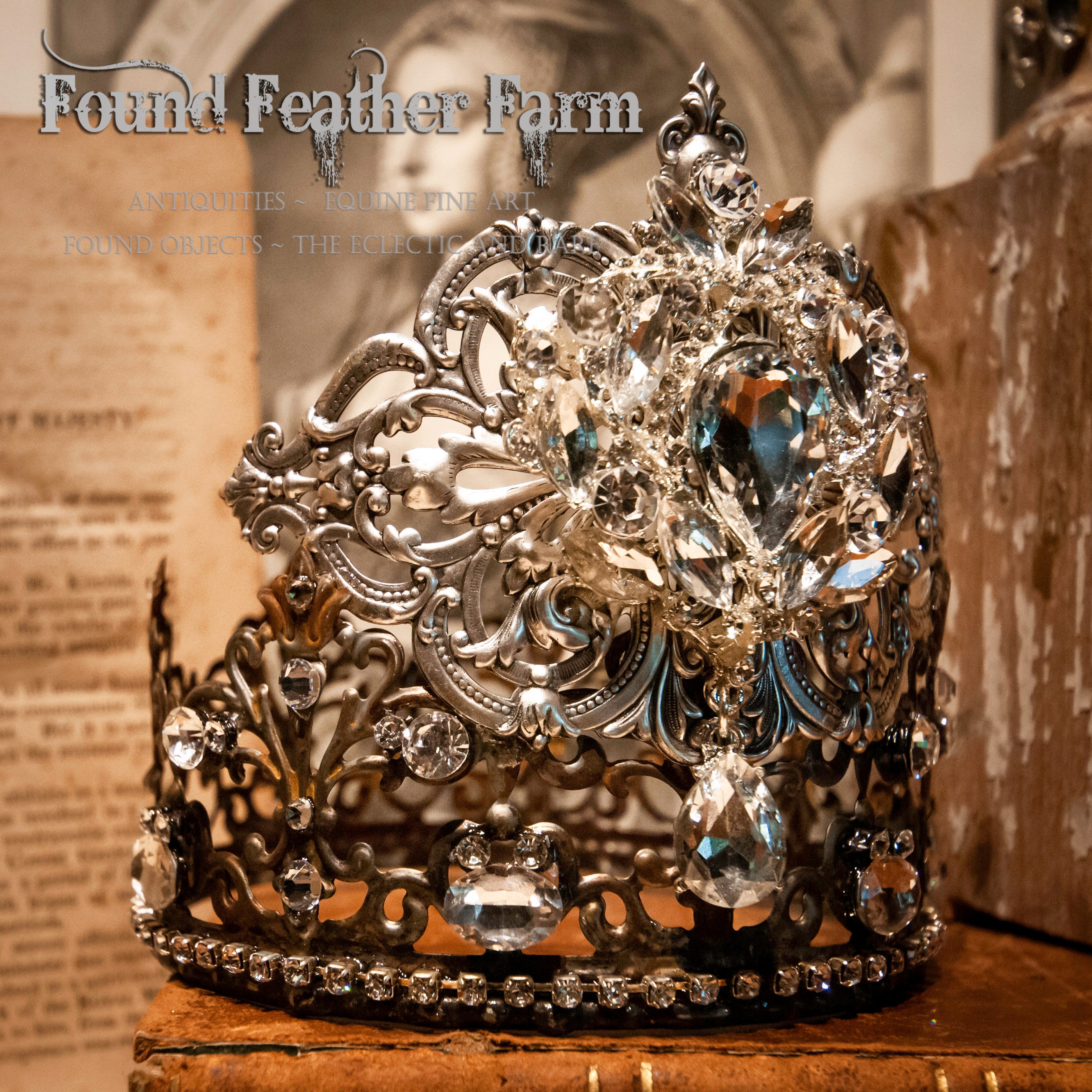 A Stunning Handmade Silver Lace Metal Crown with A Detailed Vintage ...