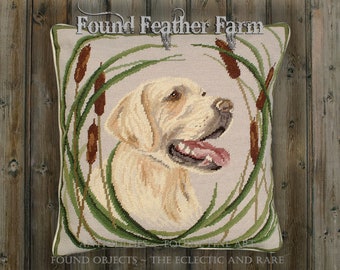 Needlepoint Dog Canvas Small Yellow Labrador Vignette - Etsy