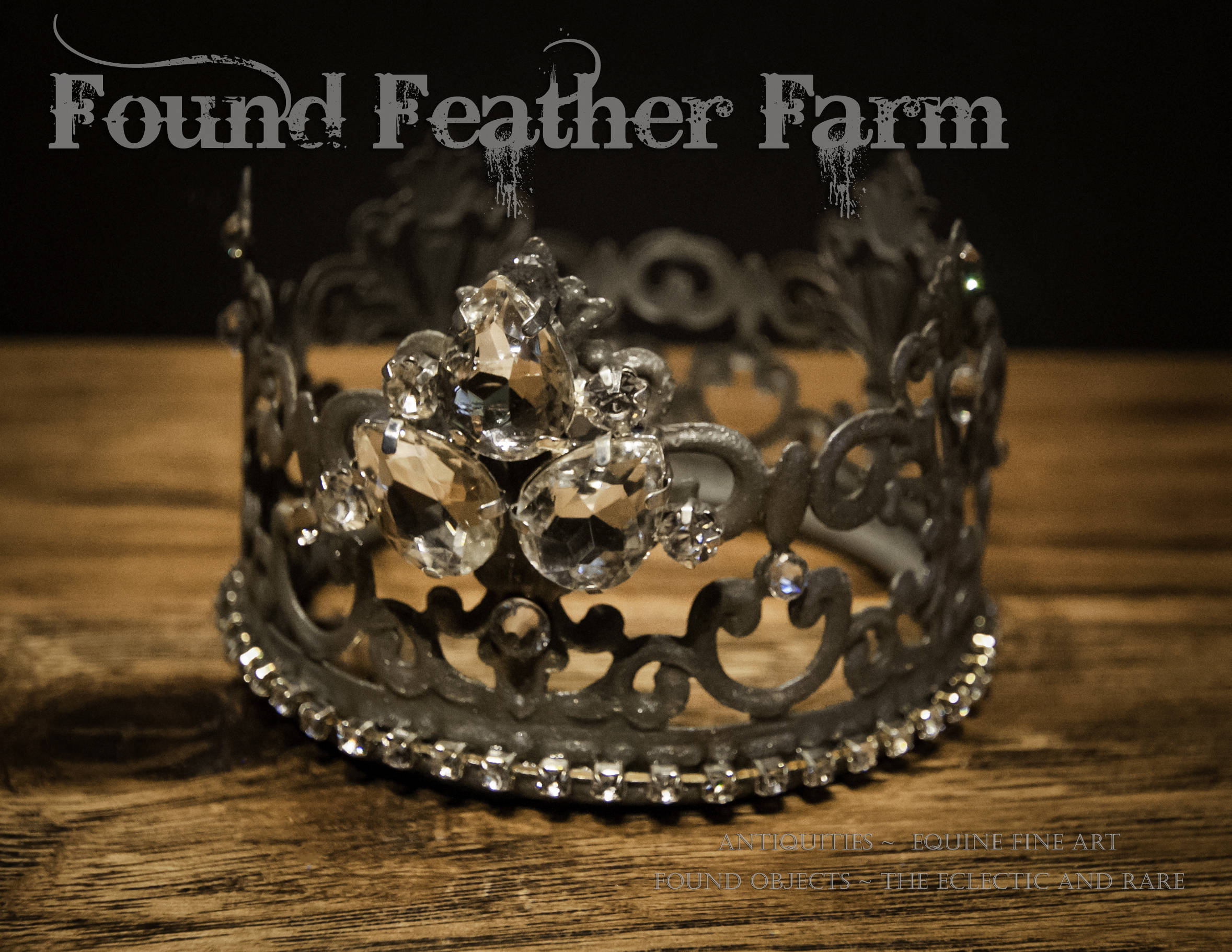 Stunning Medium Handmade Embellished Tin Crown with Vintage Jewels