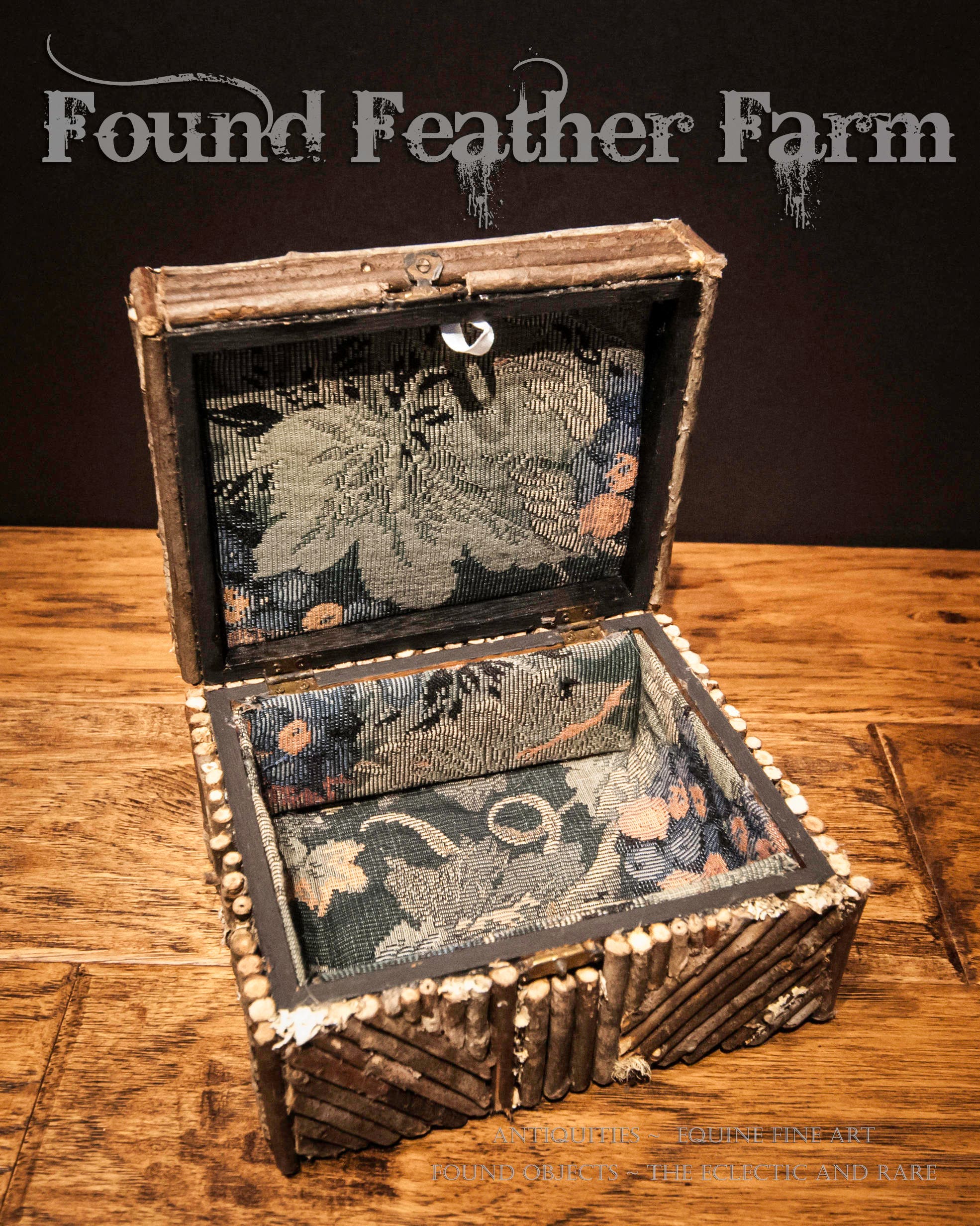 Handmade Twig Keepsake Box with Indian Girl