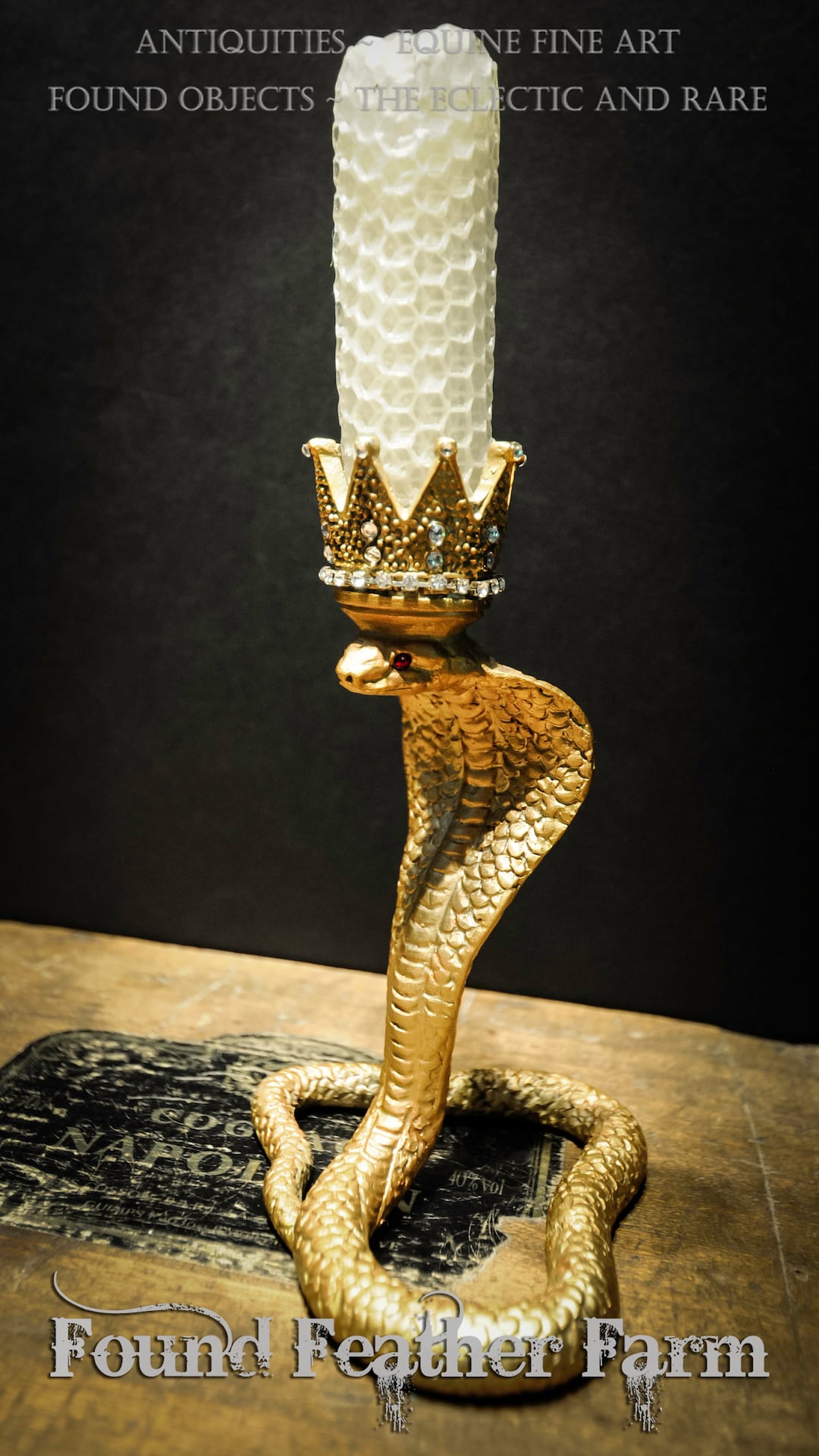 Jeweled Golden Composite Cobra Candle Holder - Etsy