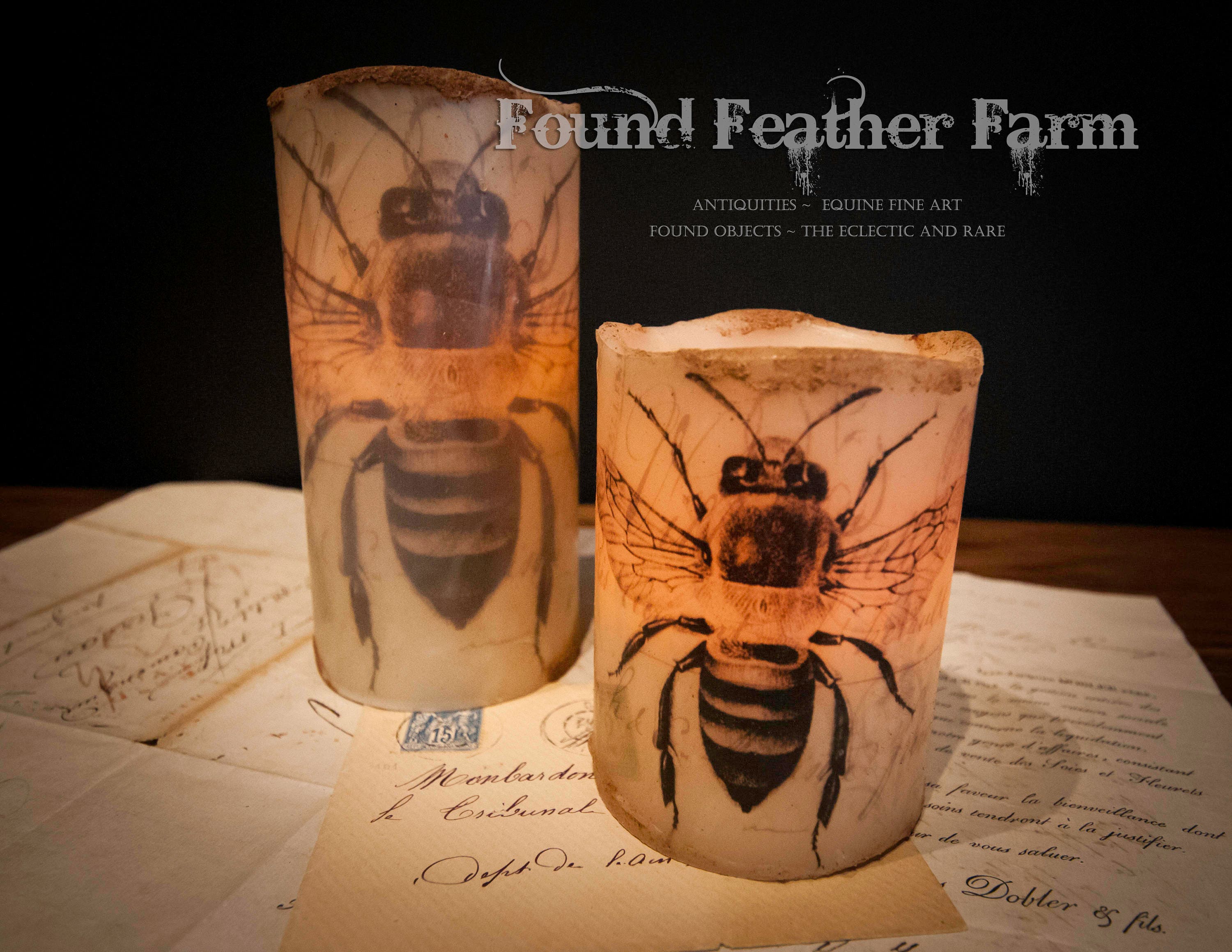 A Cozy Wax Six Inch Bumble Bee Timer Candle with Faux Flicker Flame