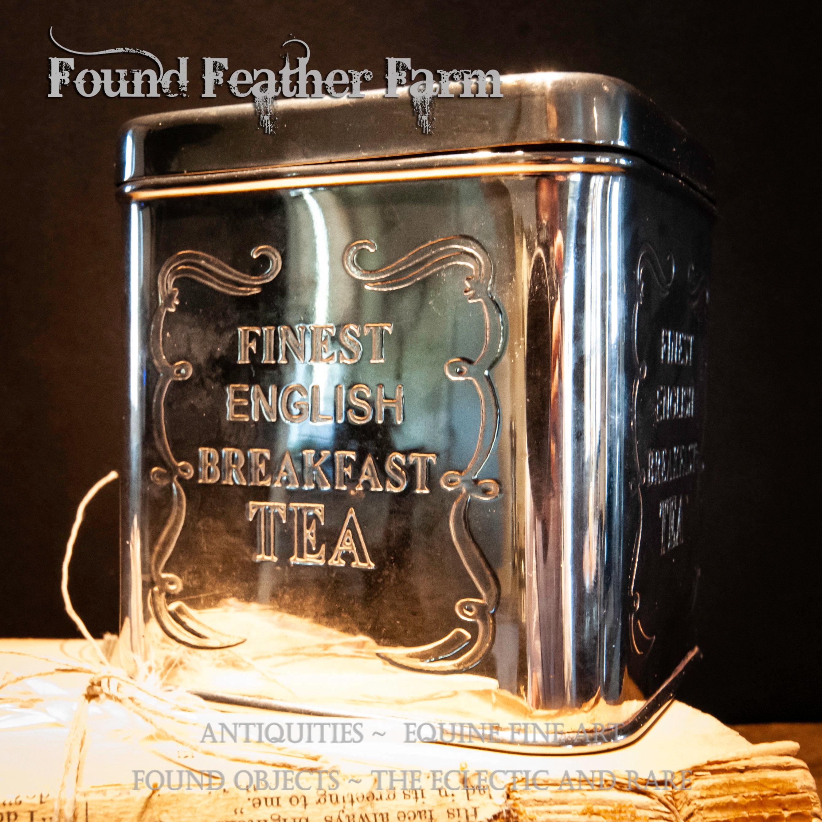 Vintage Silver Plated Brass English Tea Container with Lid