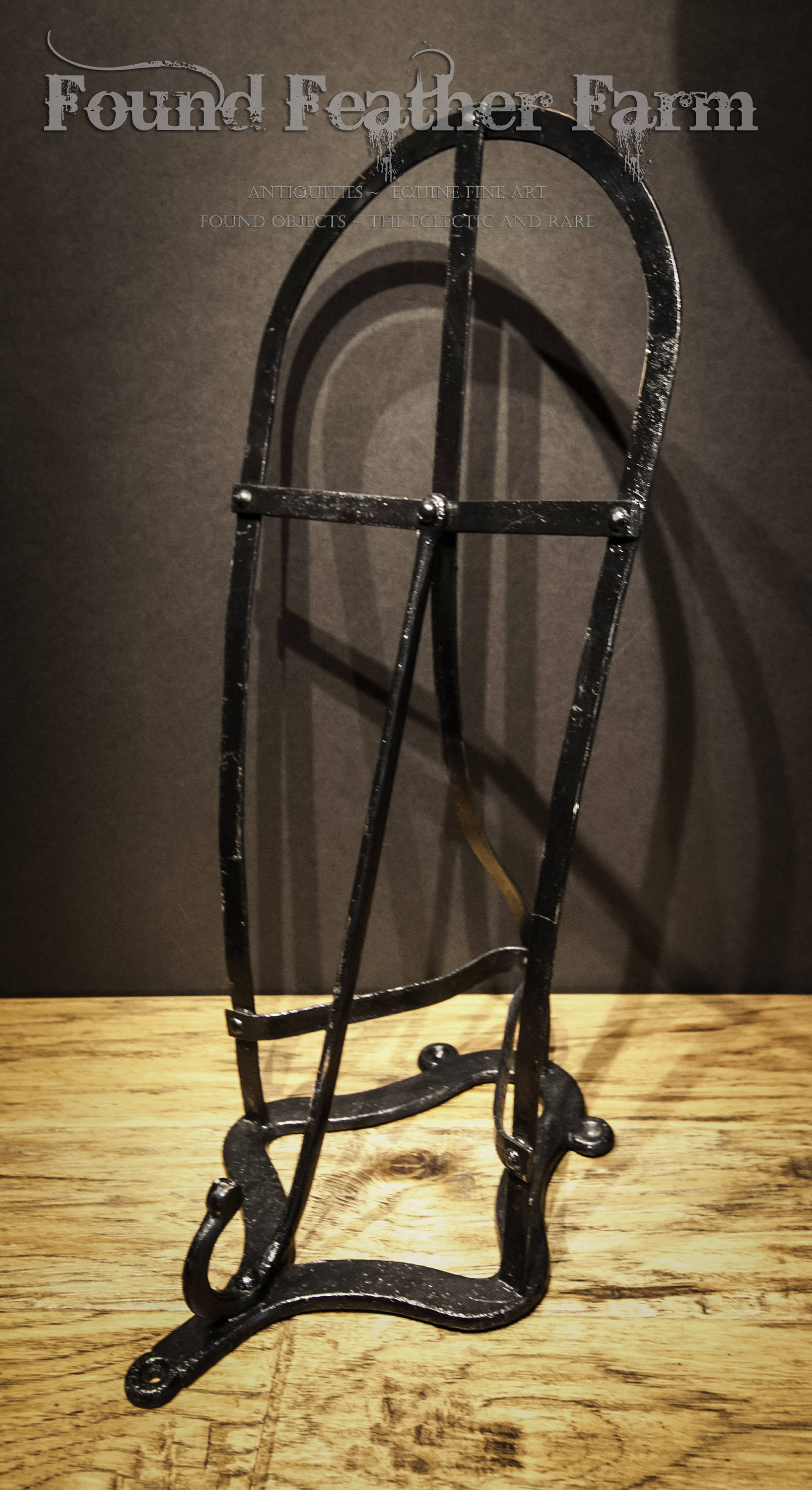 Antique Iron Equine Saddle Rack with Hook