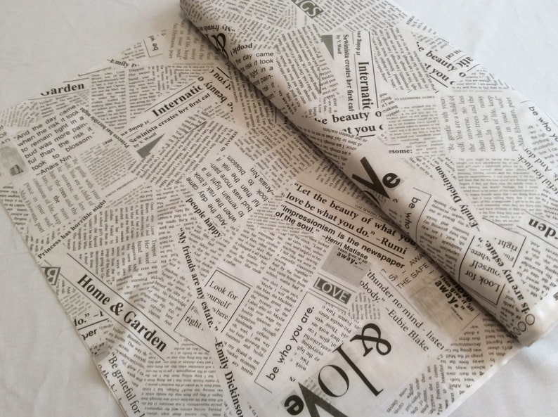 Newsprint fabric-Windham Fabrics Carrie Boomston-One Yard | Etsy