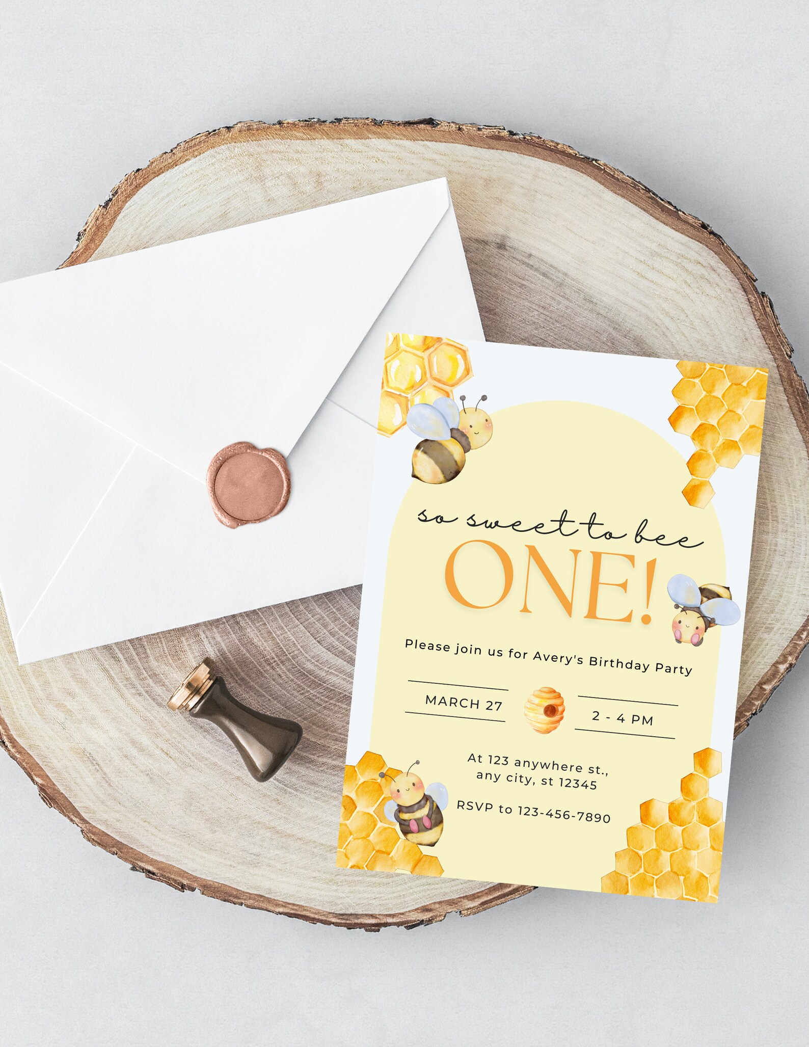 Bee Birthday Invite Birthday Invitation Sweet to Bee Birthday Cute ...