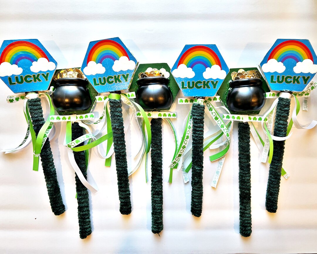 St. Patricks Day Wand Pot of Gold Rainbow Play Wand - Etsy