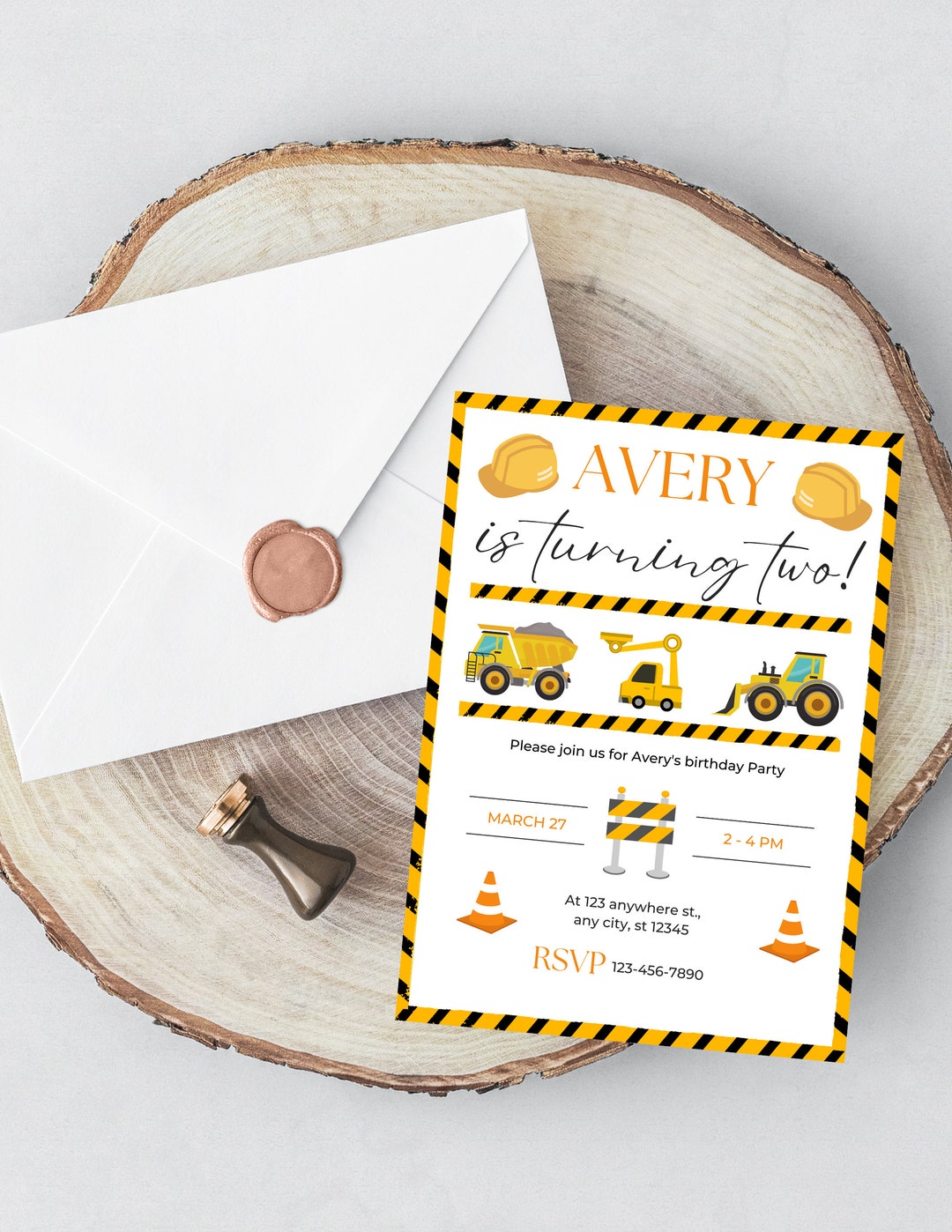 Construction Birthday Invite Birthday Invitation Construction Birthday ...