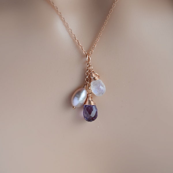 June Birthstone Necklace - Etsy