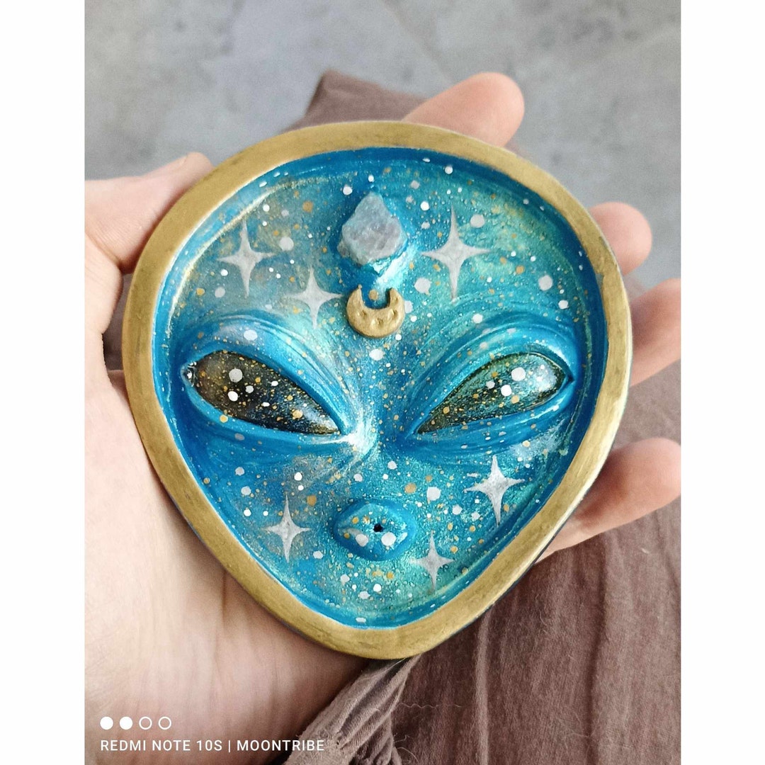 Handmade Alien Incense Holder: Crystal Trinket Tray - Etsy