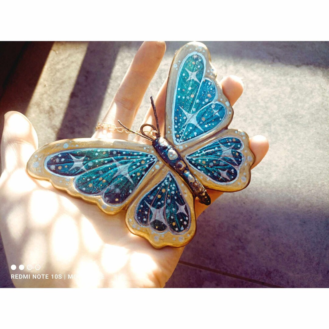 Handmade Astral Butterfly Wall Hanging: Cosmic Clay Decor | Whimsy Goth ...