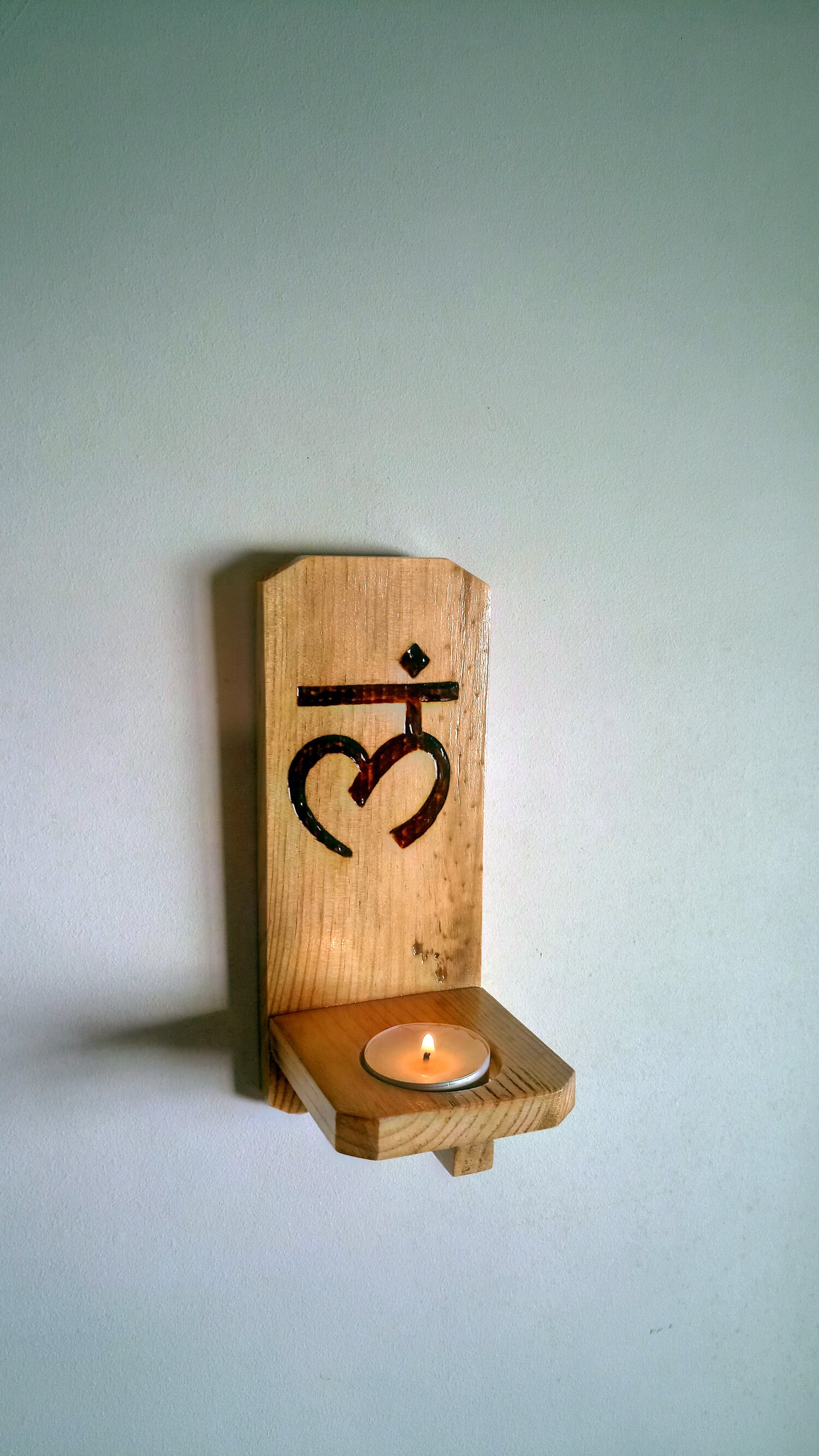 Lam Symbol From the Muladhara Chakra Wood Sconce Candle Holder - Etsy