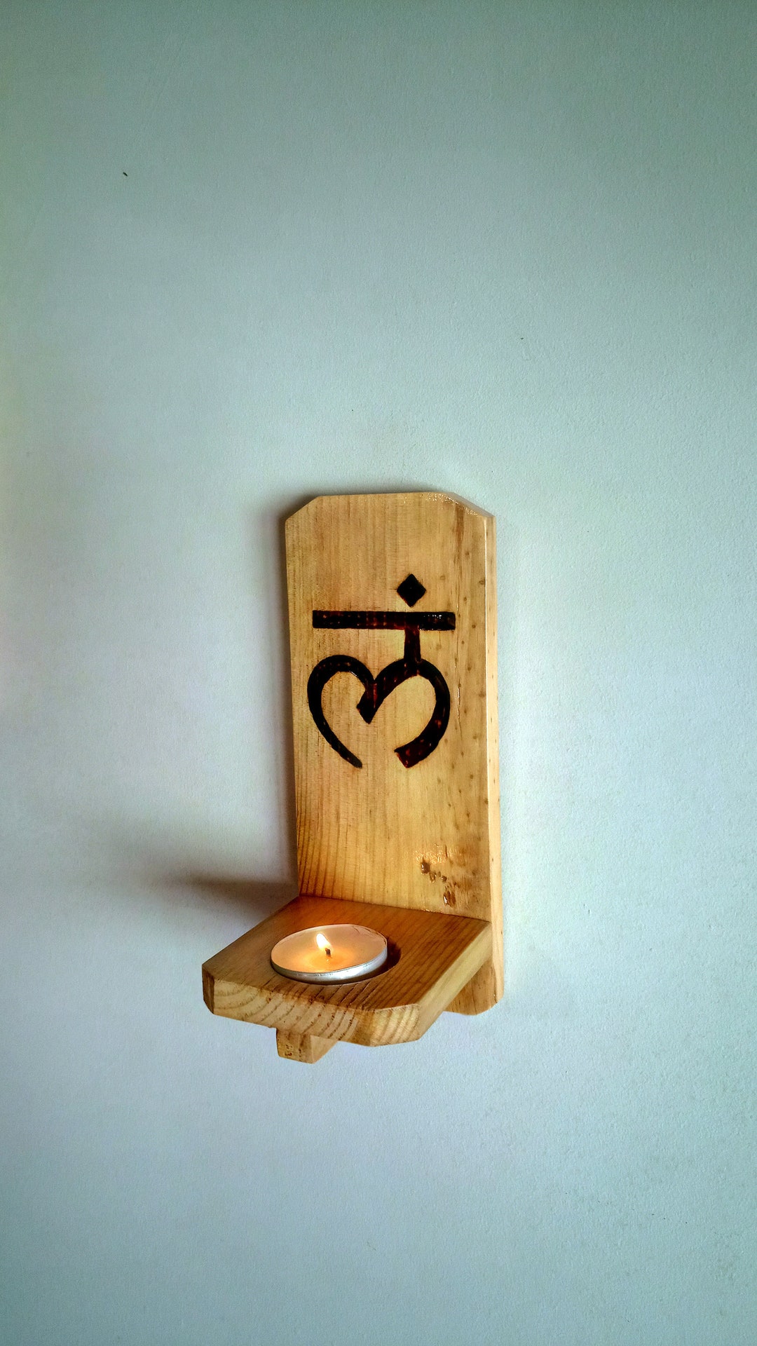 Lam Symbol From the Muladhara Chakra Wood Sconce Candle Holder - Etsy