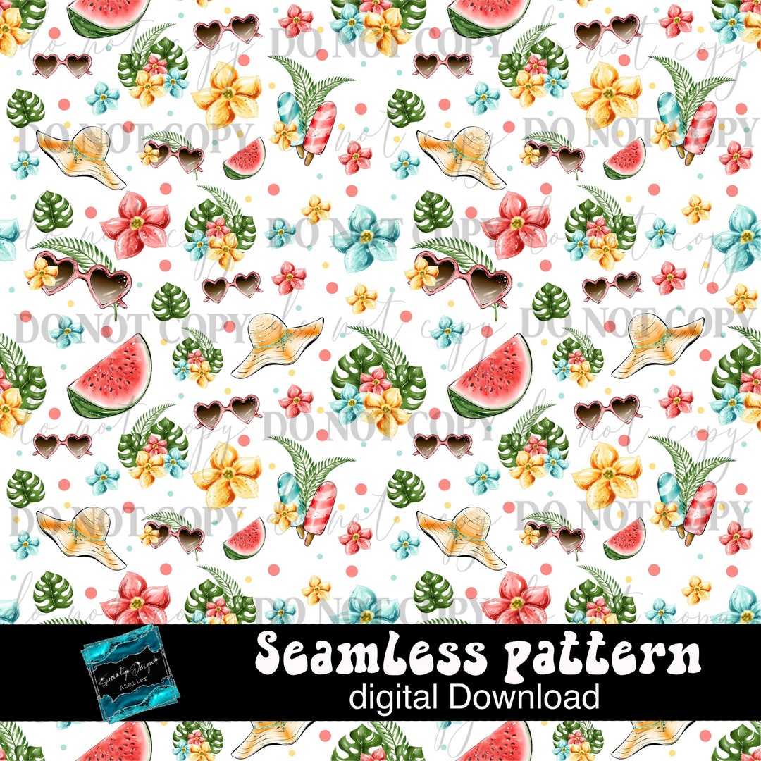 Summer Days Seamless Pattern Digital File - Etsy