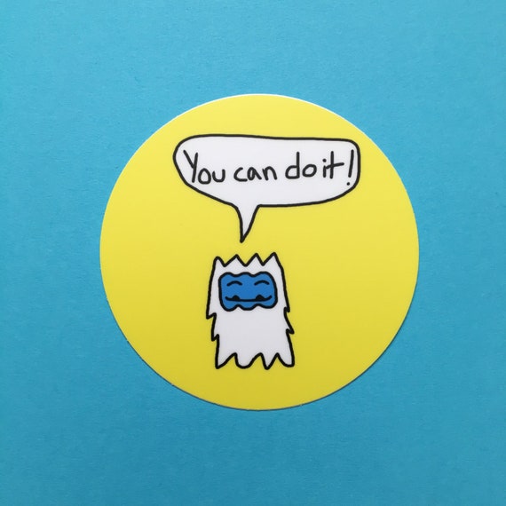 Motivational Yeti Sticker Freddie Yeti Designs Vinyl - Etsy