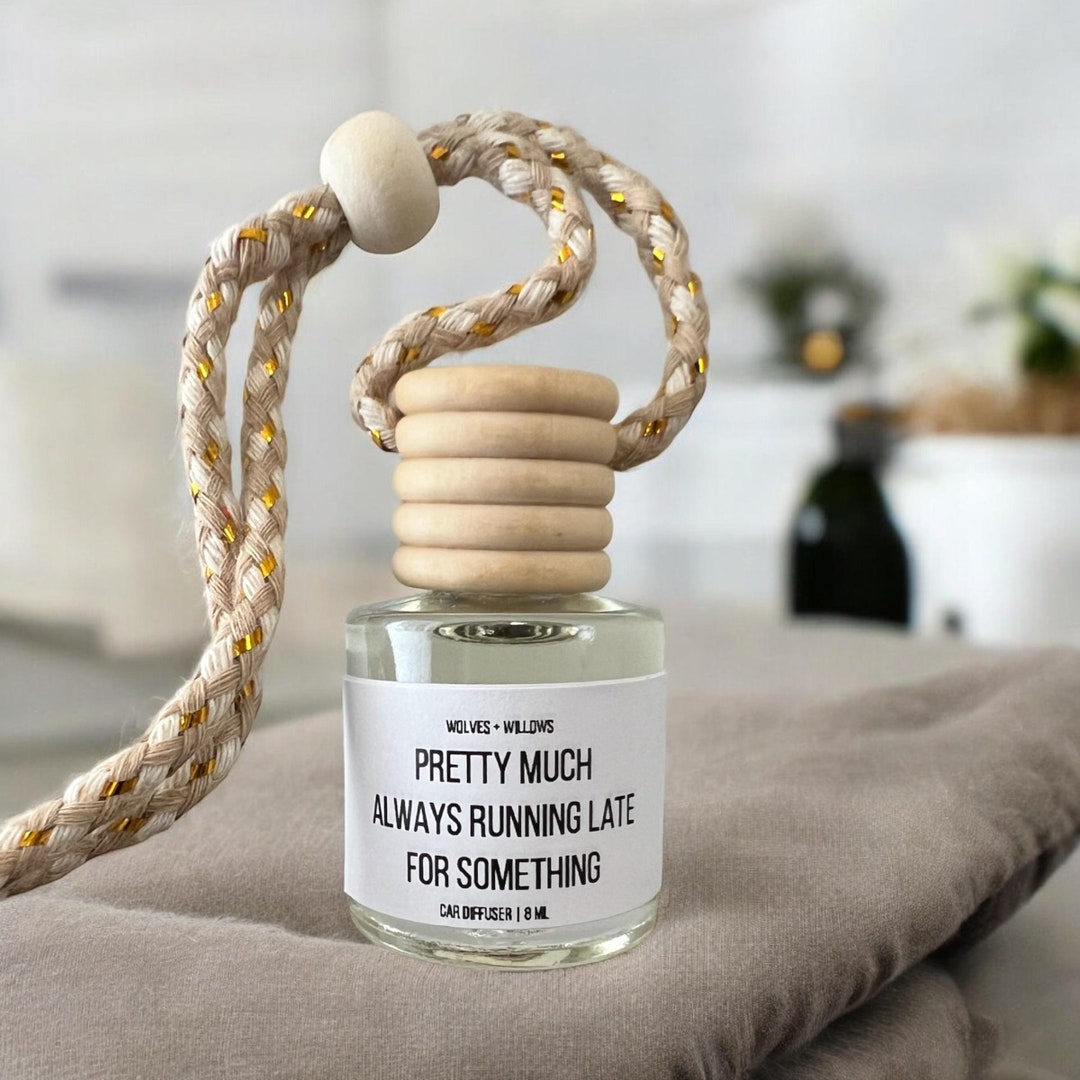 Funny Car Air Freshener Always Late Car Diffuser Hanging Car Freshener ...