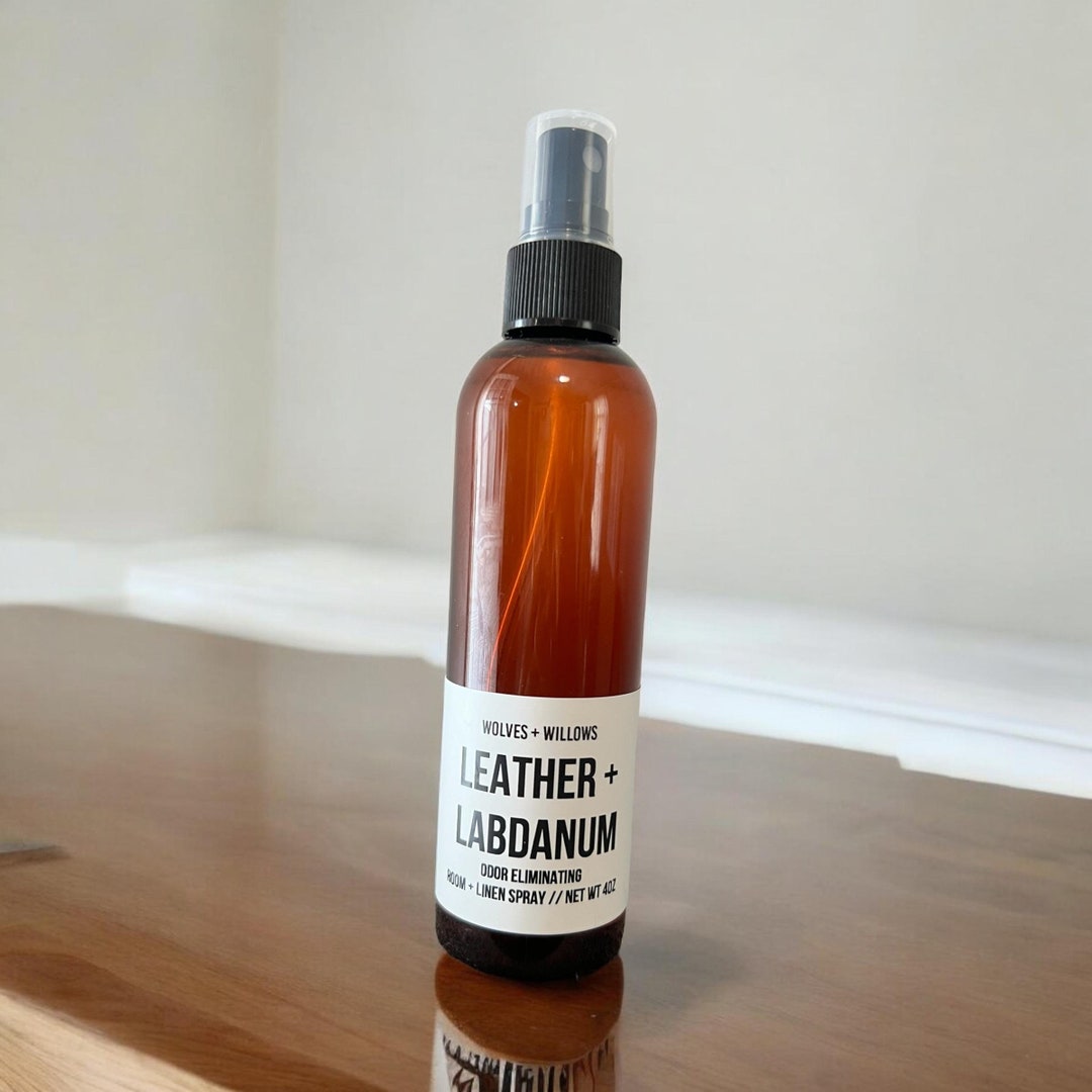 Leather and Labdanum Room and Linen Spray 4oz, Odor Eliminating Room ...