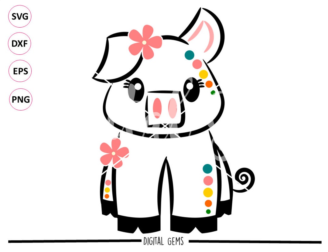 Pig Svg / Dxf / Eps / Png Files. Digital Download. Compatible With ...