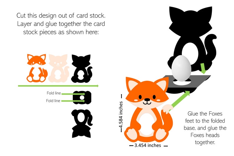 Egg Holder SVG | Fox Design. Digital Download. Works With Cricut Joy ...