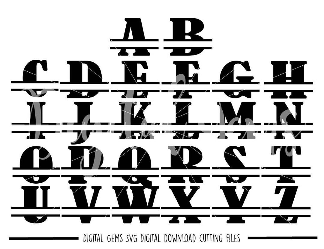 Split Letter Alphabet Svg / Dxf / Eps / Png Files. Digital Download ...