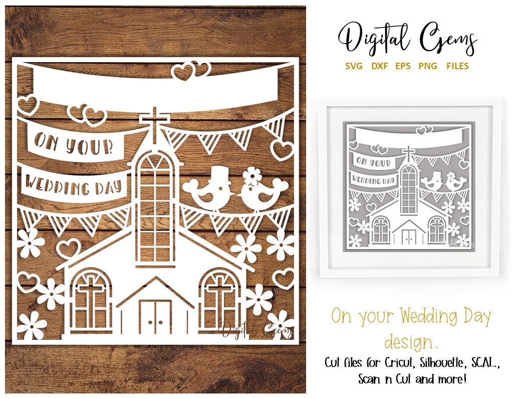 Wedding paper cut design. svg / dxf / eps / png files and pdf | Etsy