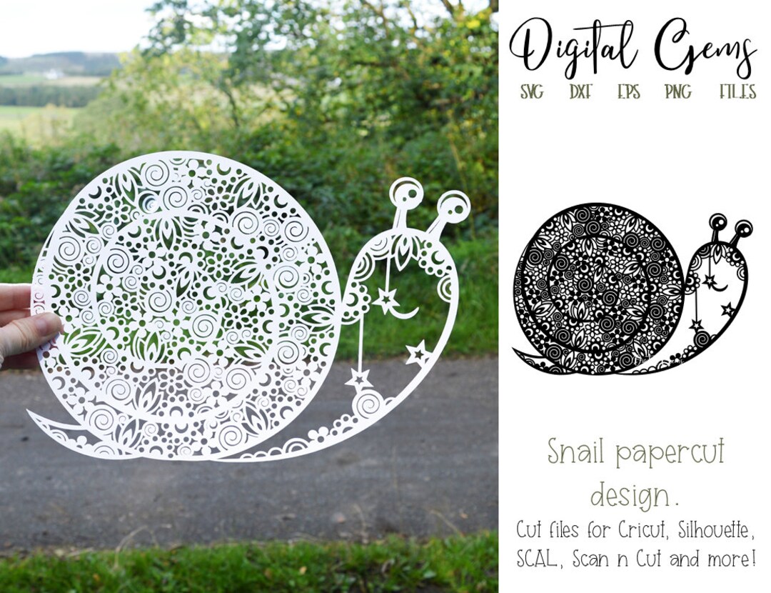 Snail Paper Cut Design. Svg / Dxf / Eps / Png Files and Pdf / Png ...