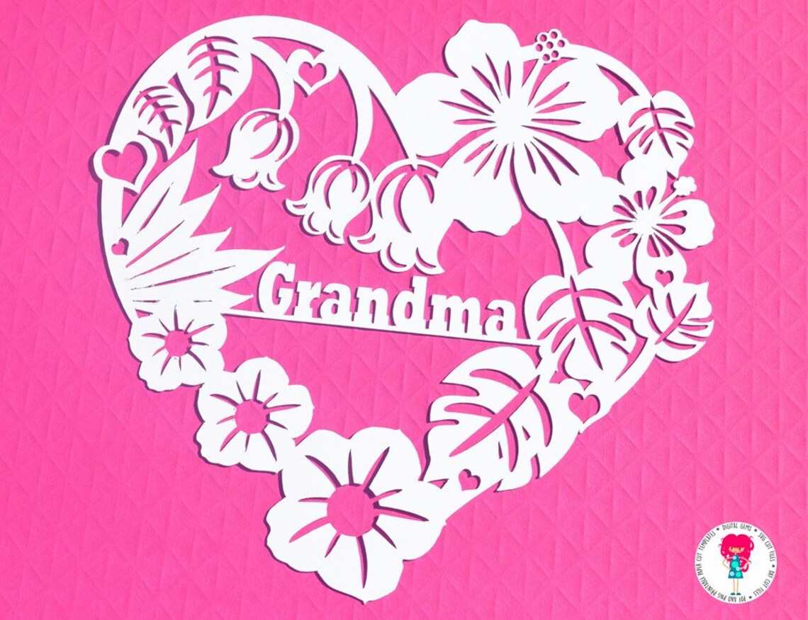Grandma Flower Paper Cut Svg / Dxf / Eps / Files and Pdf / Png ...