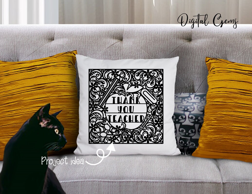 Thank You Teacher Apple Paper Cut Design. Svg / Dxf / Eps / | Etsy UK