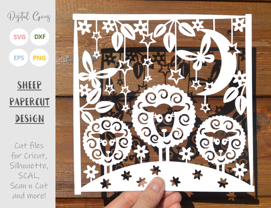 Sheep Paper Cut Svg / Dxf / Eps / Files and Pdf / Png - Etsy